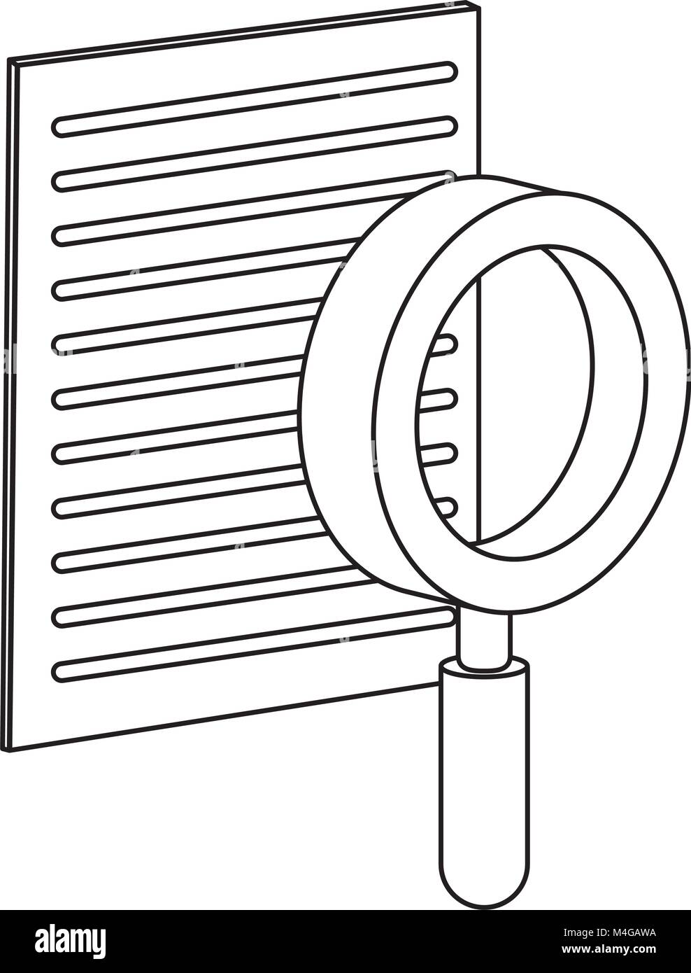 paper document with magnifying glass Stock Vector Image & Art - Alamy
