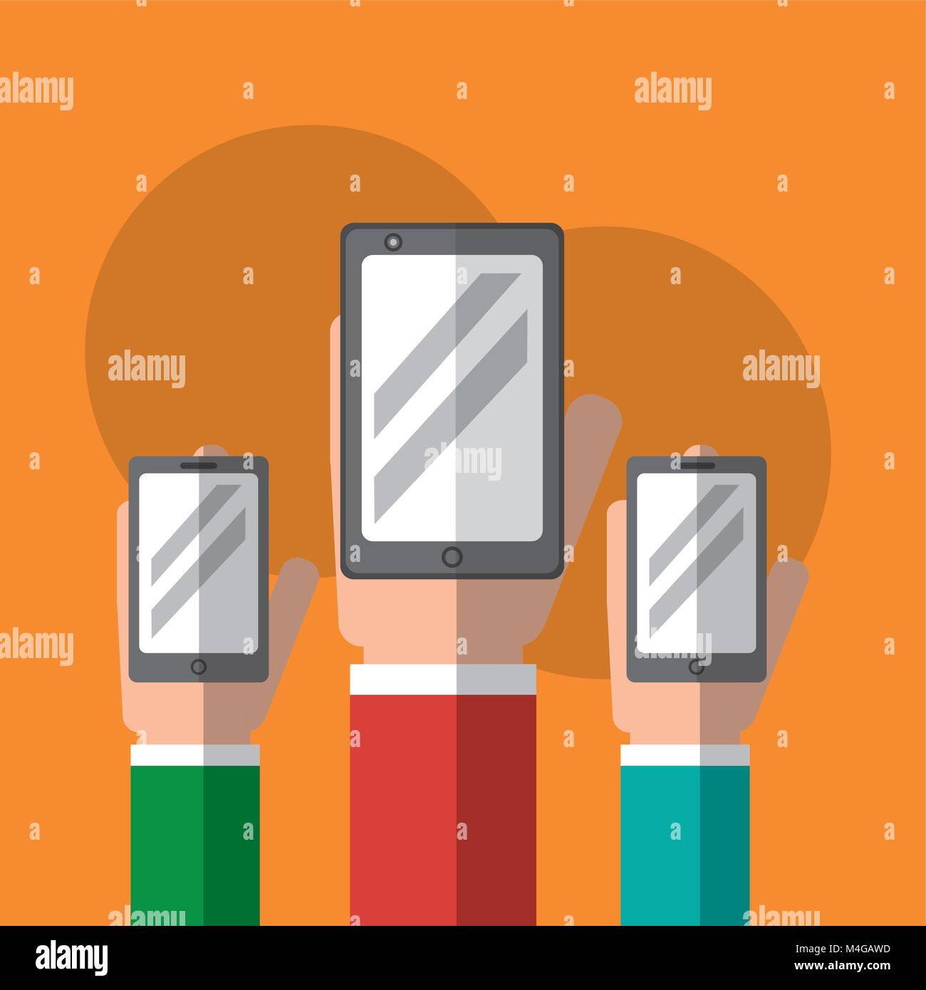 hands holding smartphones device technology Stock Vector Image & Art ...