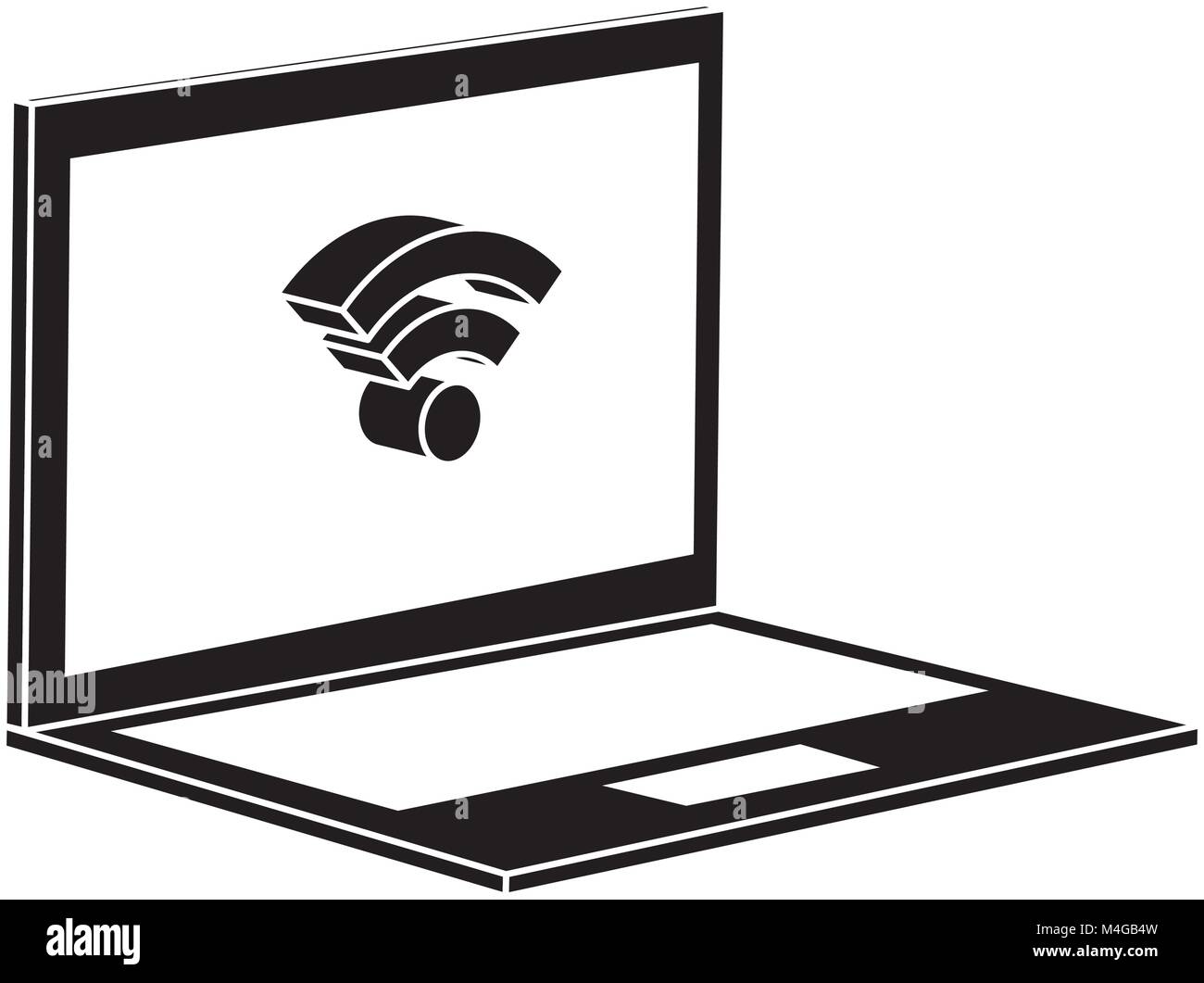 laptop computer with wifi signal Stock Vector Image & Art - Alamy