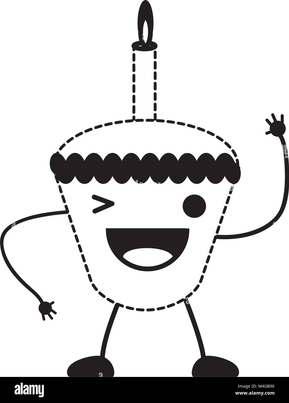 kawaii birthday cupcake icon Stock Vector Image & Art - Alamy