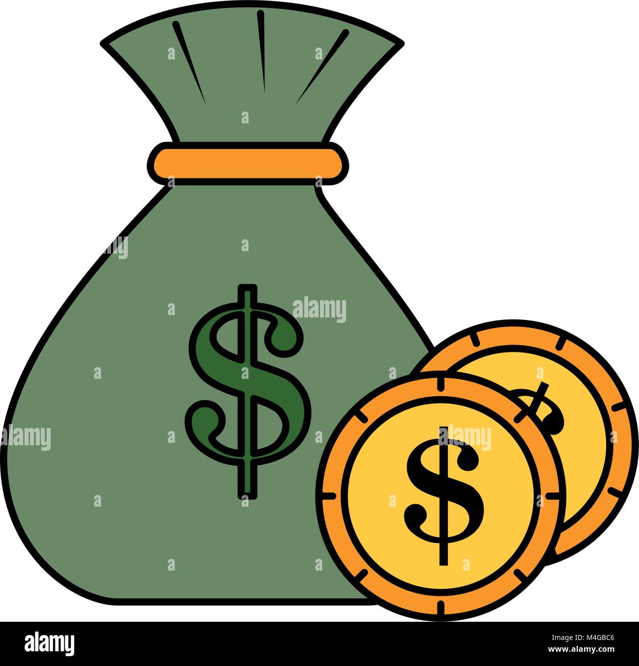money bag with coins Stock Vector Image & Art - Alamy
