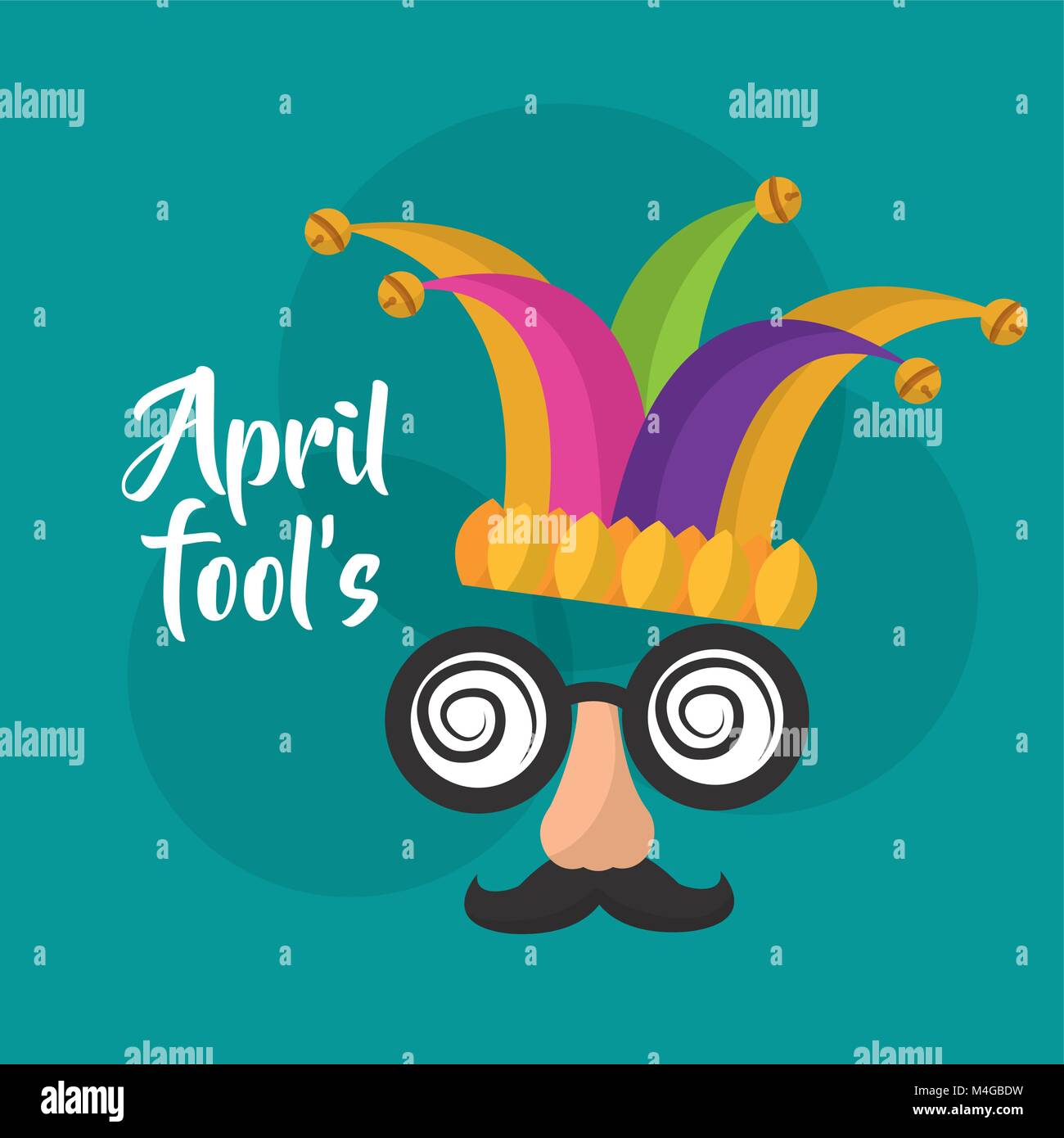 april fools mask mustache silly glasses and hat Stock Vector Image ...