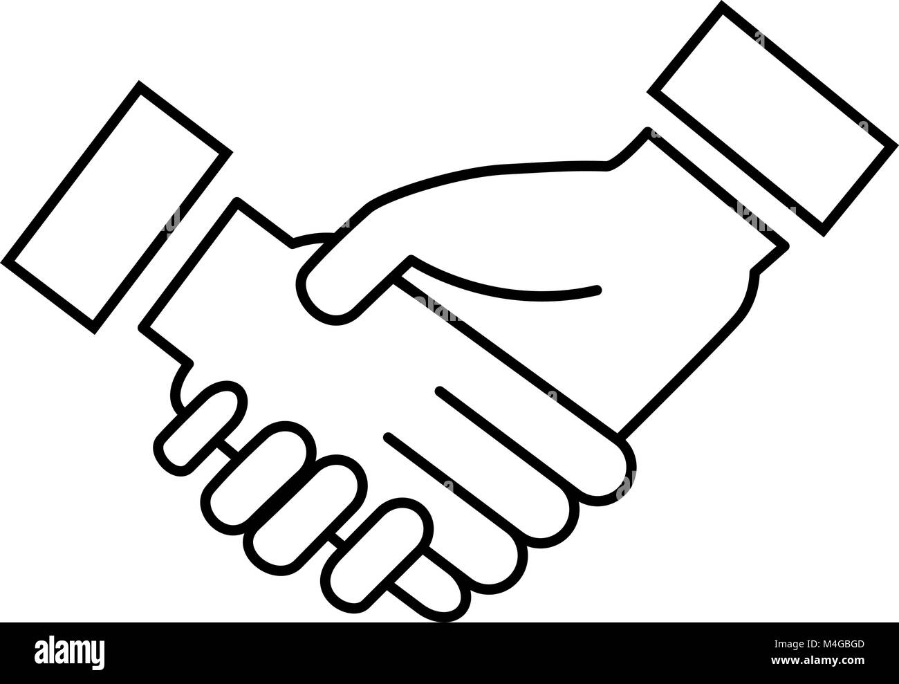 Business people handshake clipart Black and White Stock Photos & Images ...