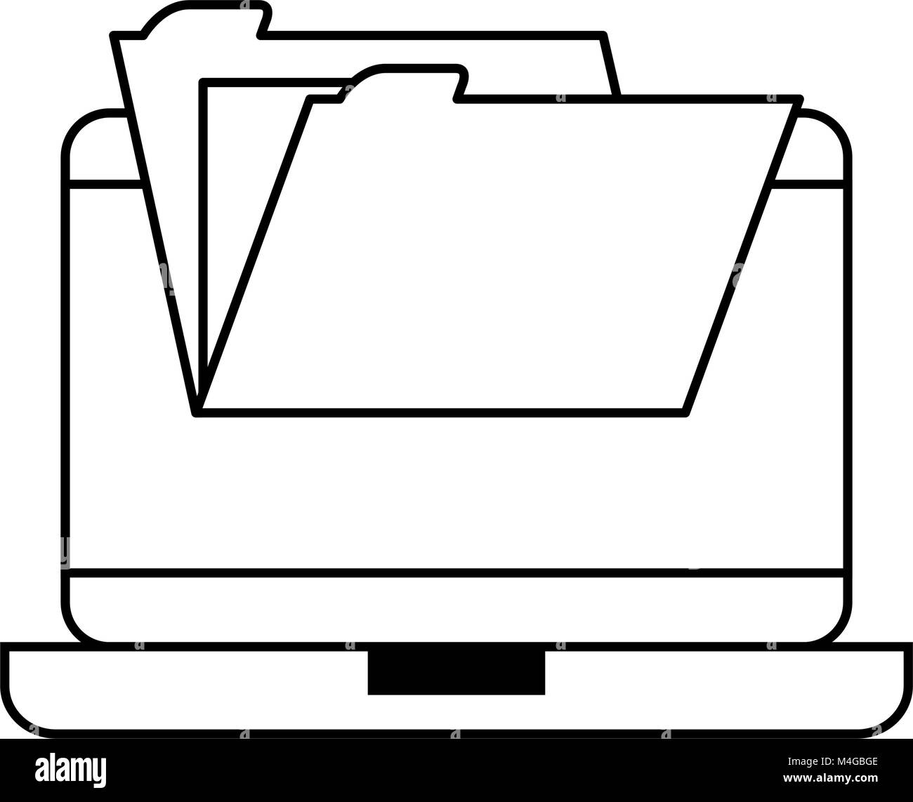 laptop computer with folder Stock Vector Image & Art - Alamy