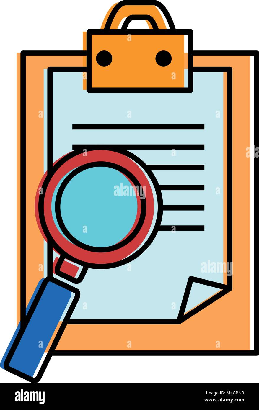 checklist document with magnifying glass Stock Vector Image & Art - Alamy