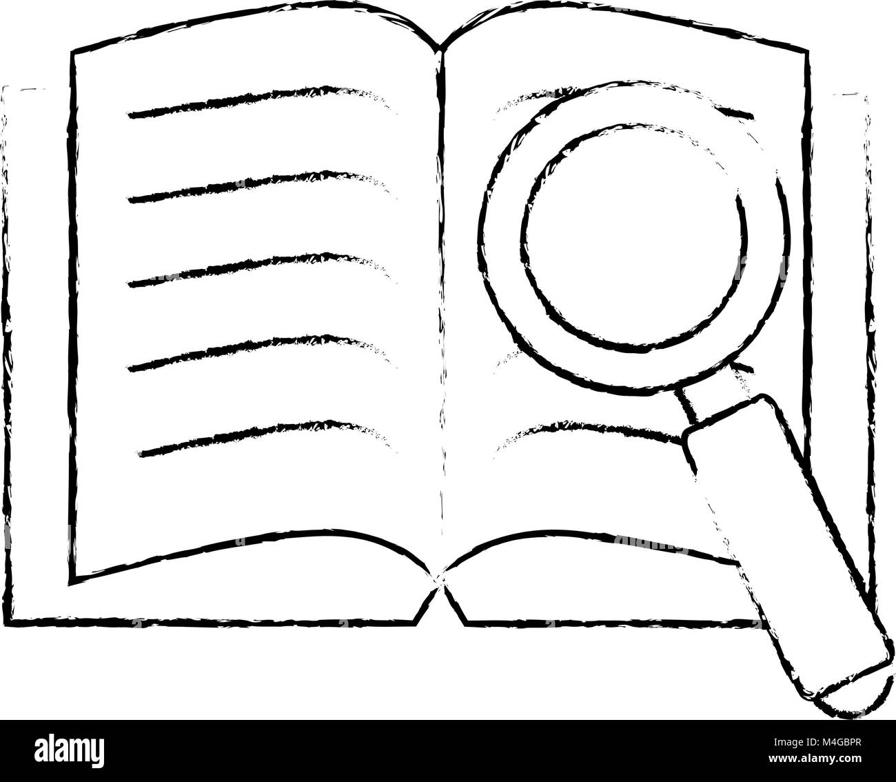 Text book magnifying glass Black and White Stock Photos & Images - Alamy