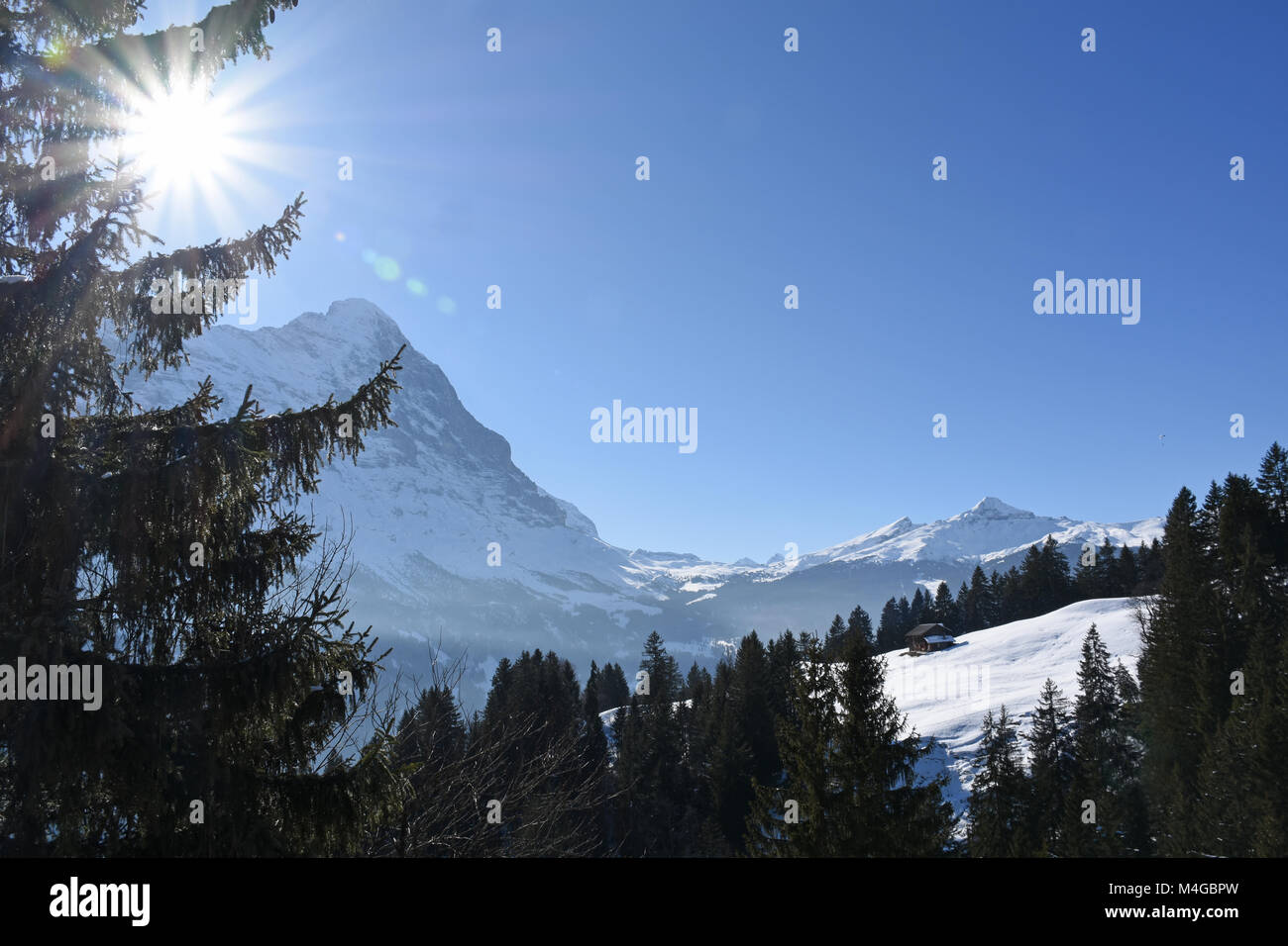 Valley of Grindelwald, Switzerland, and surrounding mountains at a ...