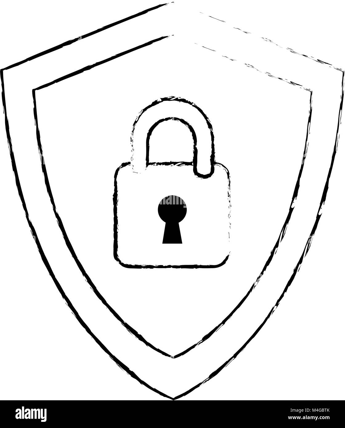shield with padlock icon Stock Vector Image & Art - Alamy