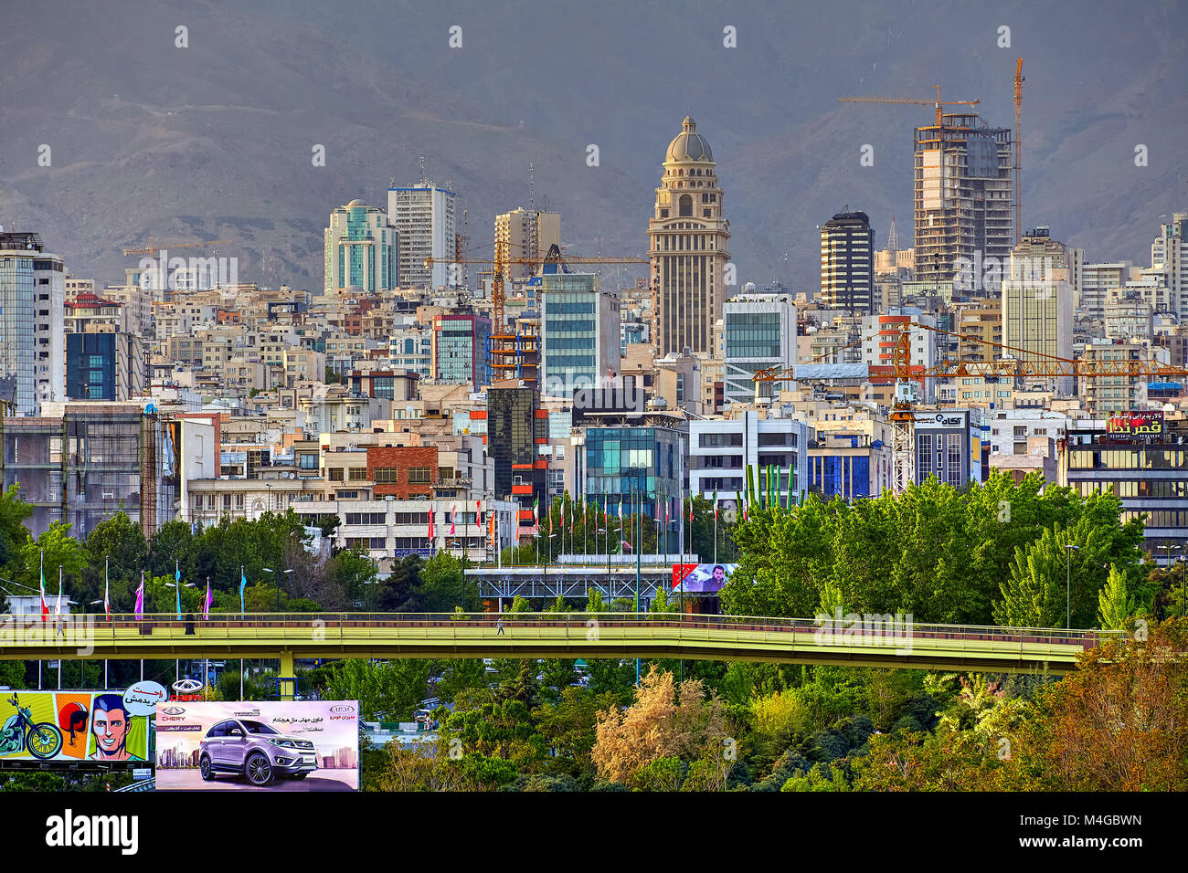 Tehran, Iran - April 28, 2017: A view of the pedestrian Abo Atash ...