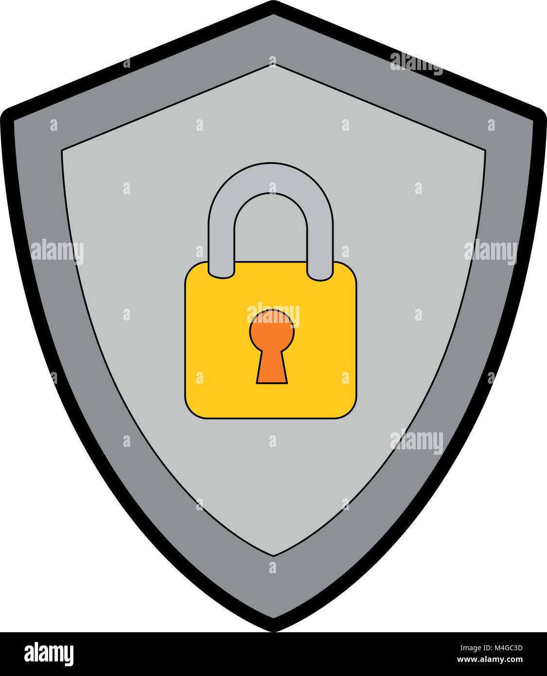 shield with padlock icon Stock Vector Image & Art - Alamy