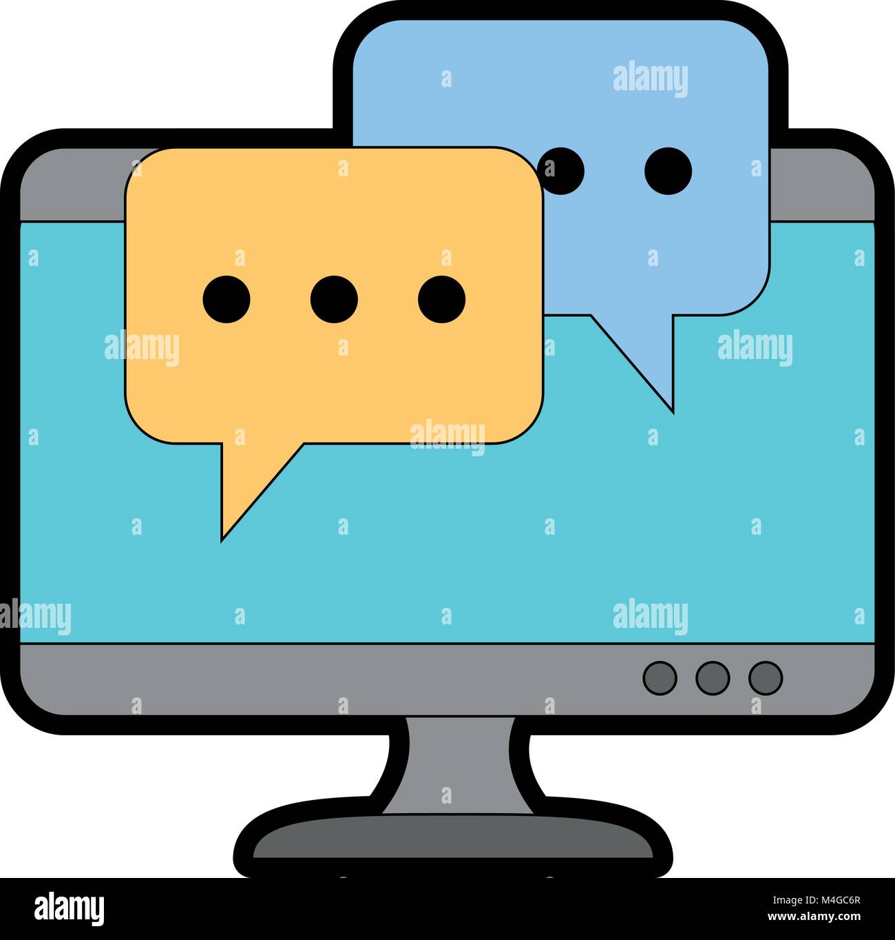 monitor computer with speech bubble Stock Vector Image & Art - Alamy