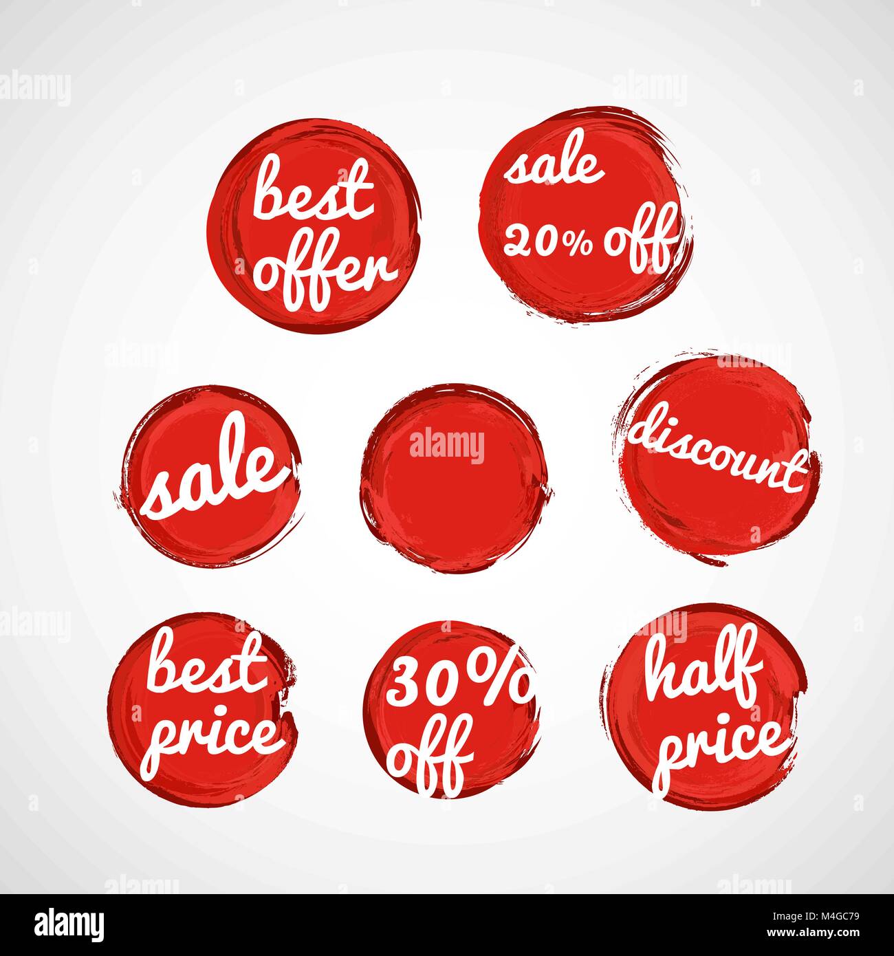 abstract red grunge circle sale tags, design element Stock Vector Image ...