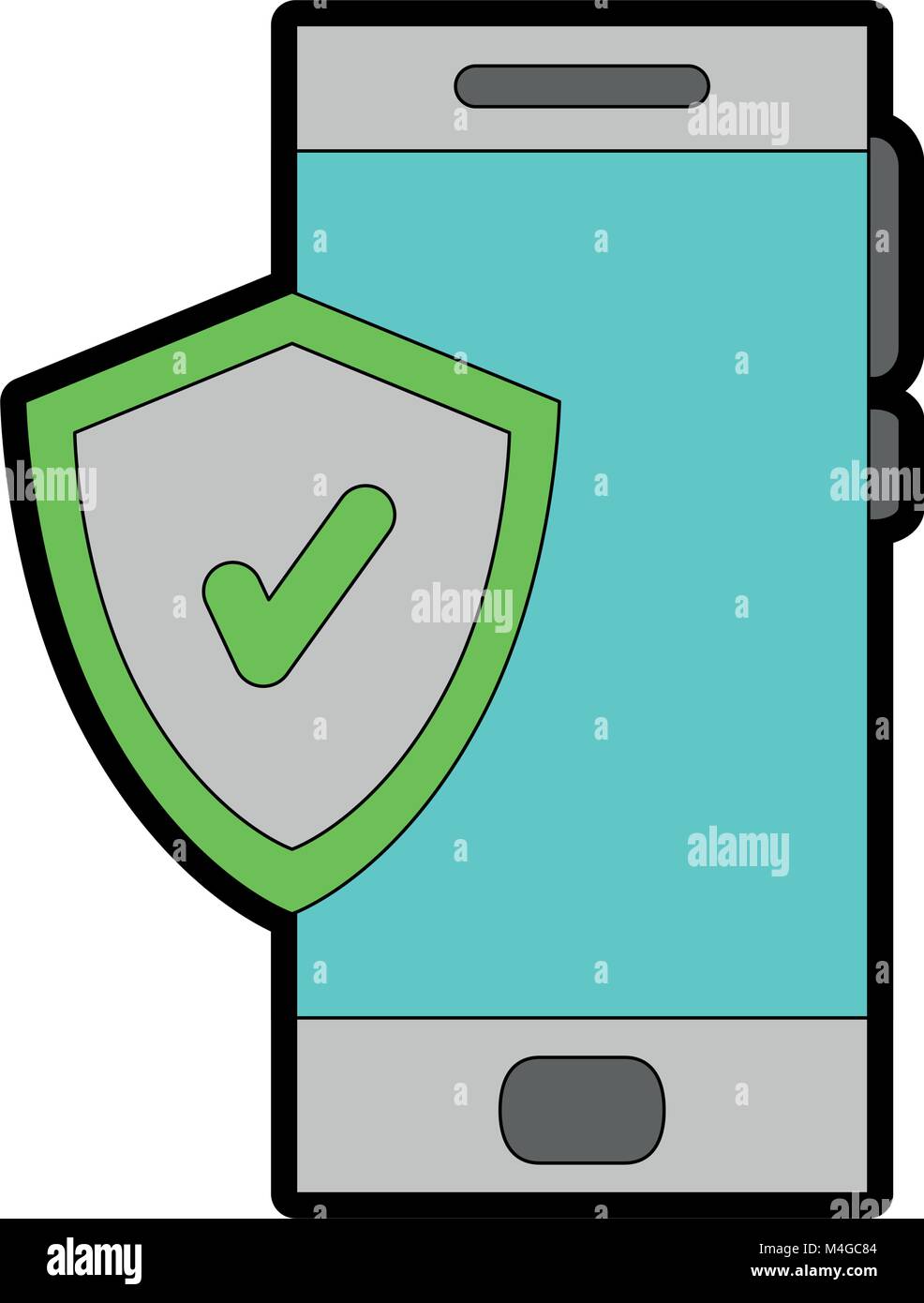 smartphone device with shield Stock Vector Image & Art - Alamy