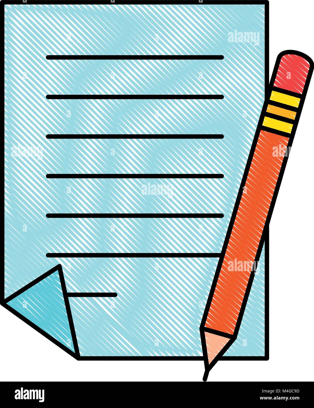 document paper with pencil Stock Vector Image & Art - Alamy