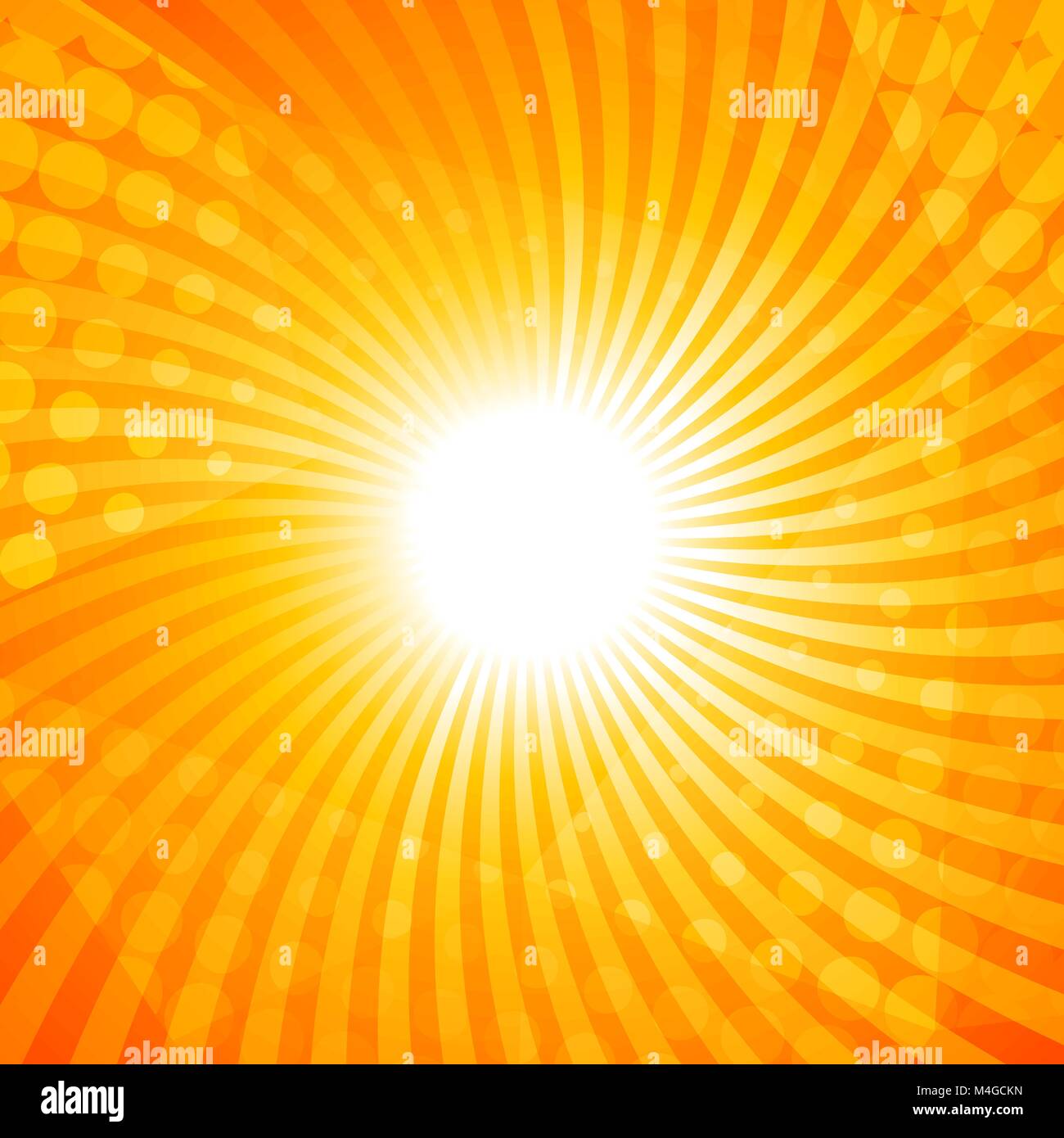 orange summer background with sun rays Stock Vector Image & Art - Alamy