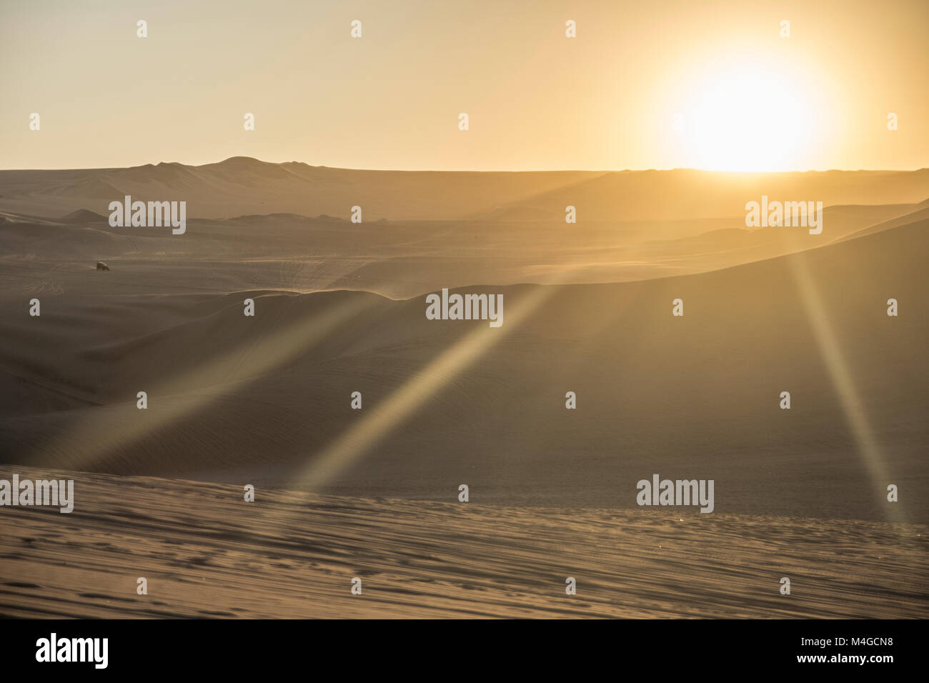 Sunset in Huacachina in Ica desert, Peru Stock Photo - Alamy