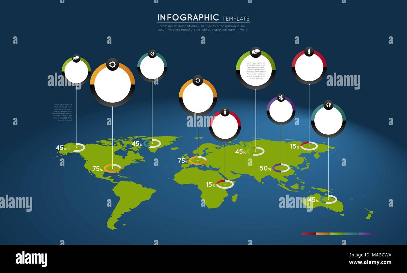 World map business circles Stock Vector Images - Alamy