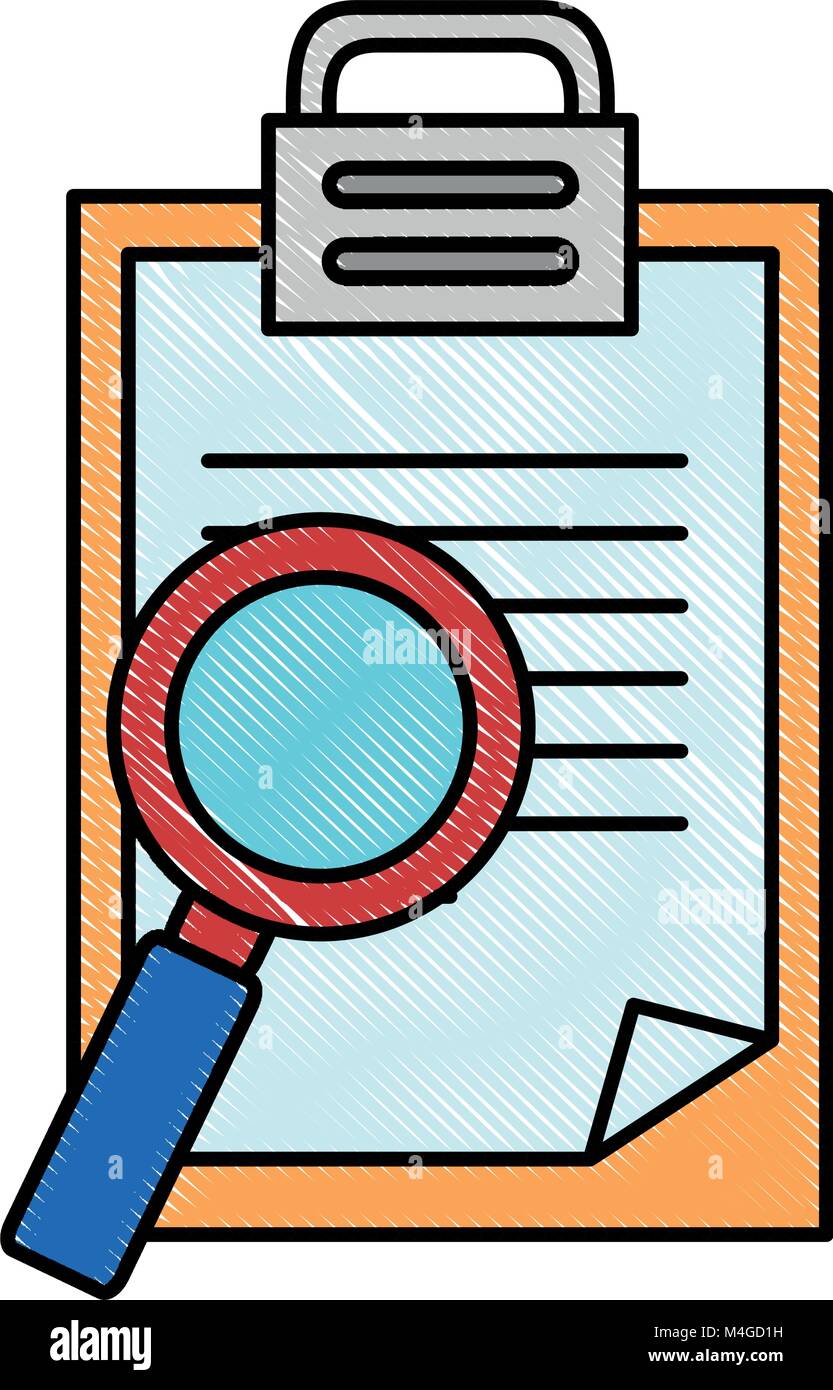 checklist document with magnifying glass Stock Vector Image & Art - Alamy