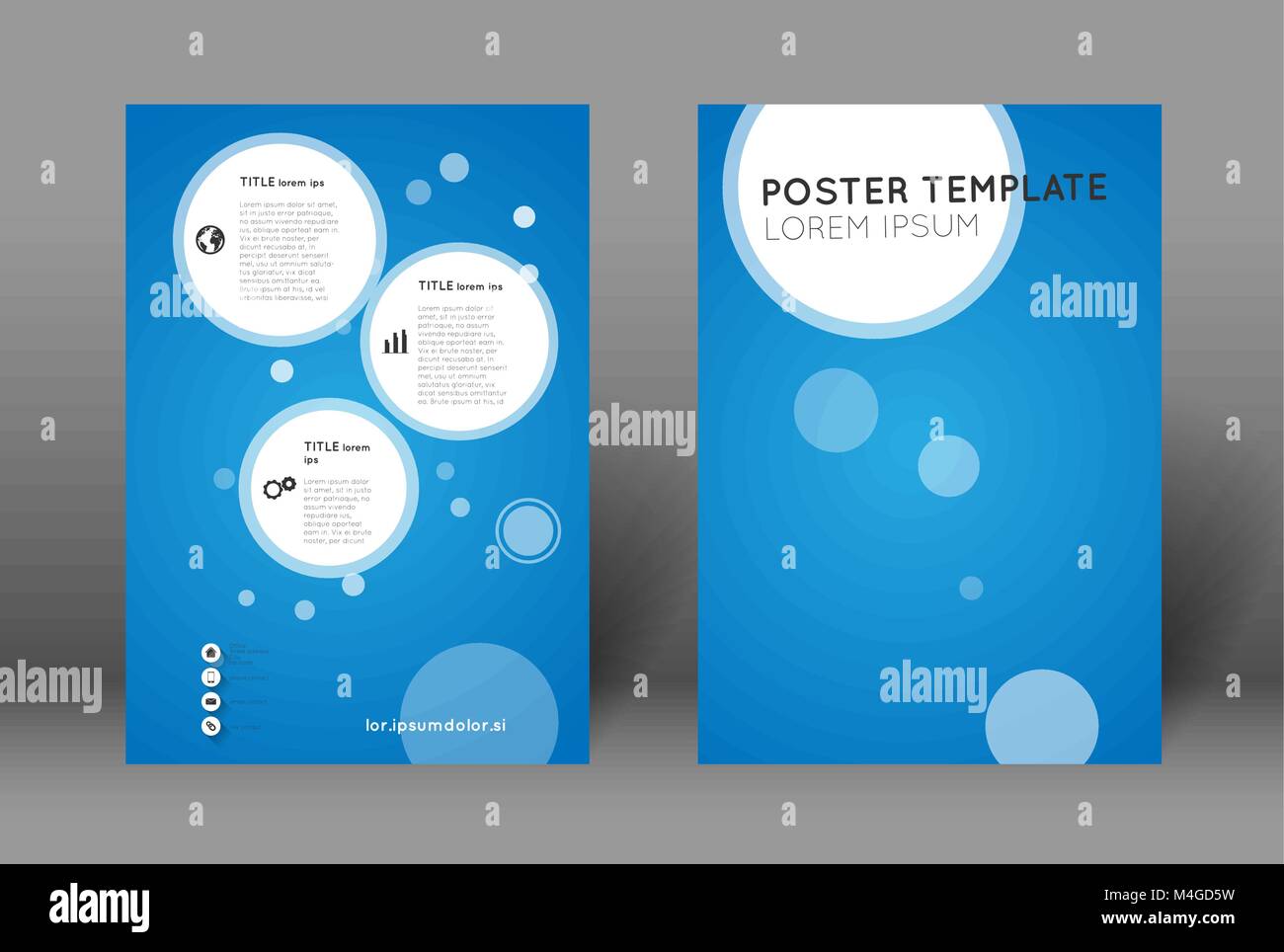 Abstract poster design template with circles. Flyer background Stock ...