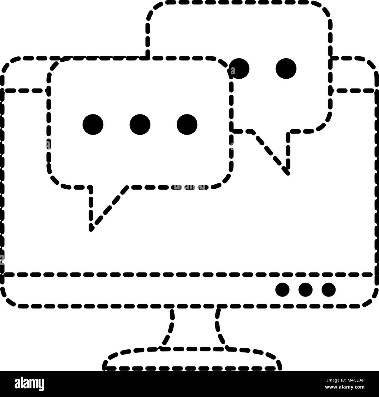 monitor computer with speech bubble Stock Vector Image & Art - Alamy