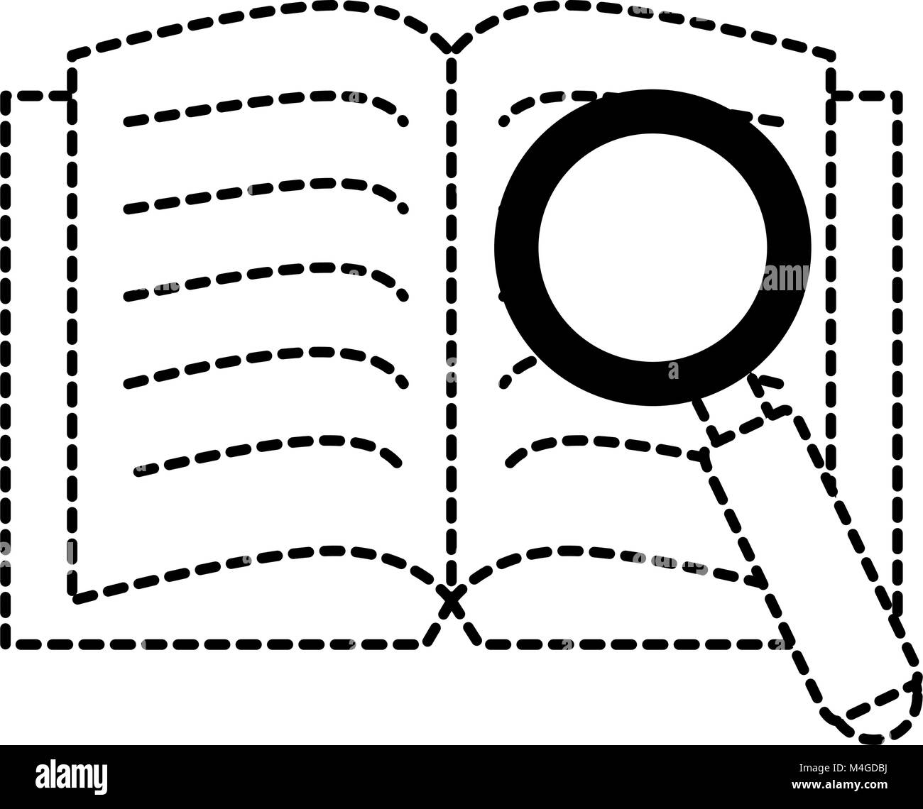 text book with magnifying glass Stock Vector Image & Art - Alamy