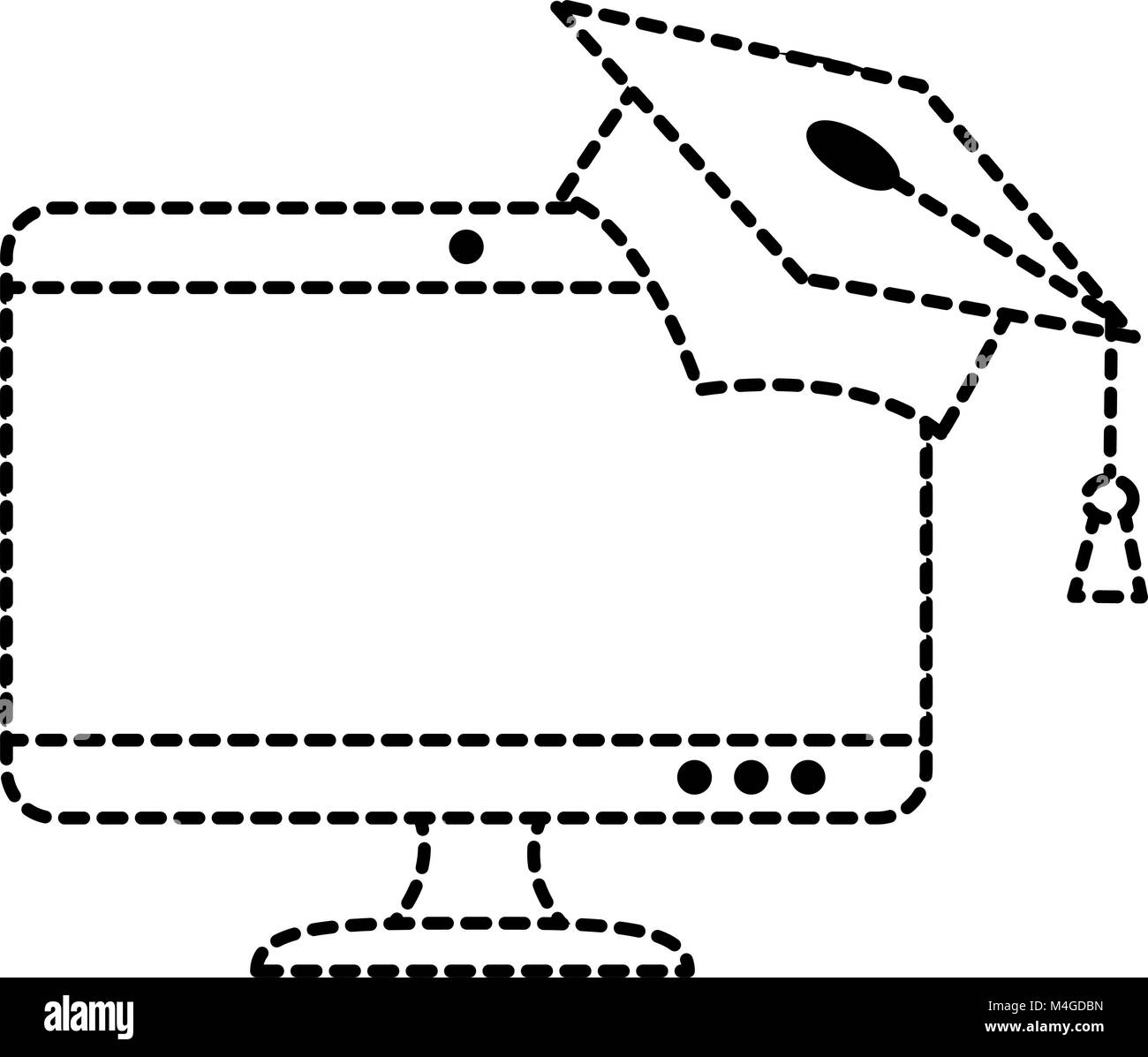 monitor computer with graduation hat Stock Vector Image & Art - Alamy