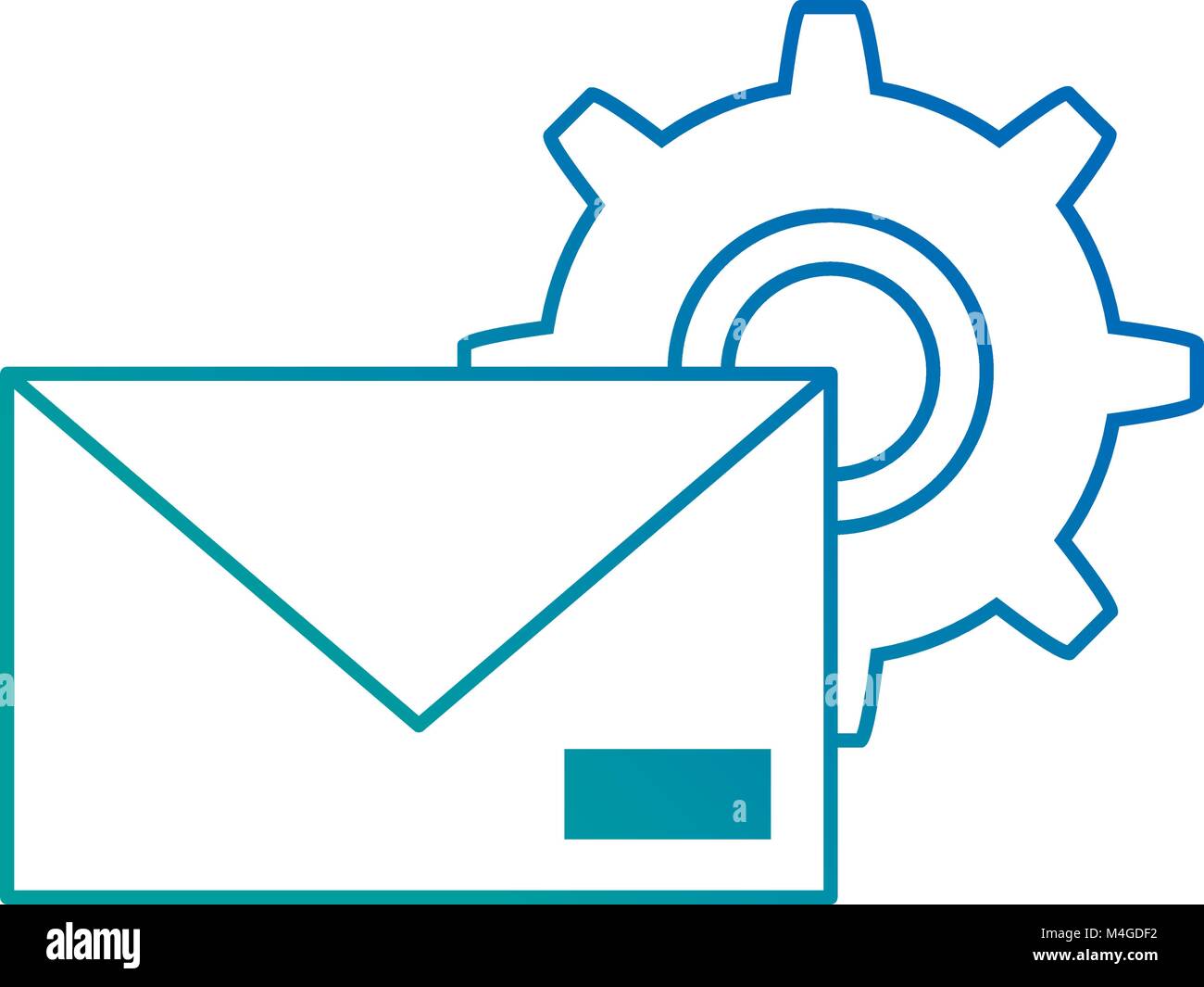 envelope mail with gear Stock Vector Image & Art - Alamy