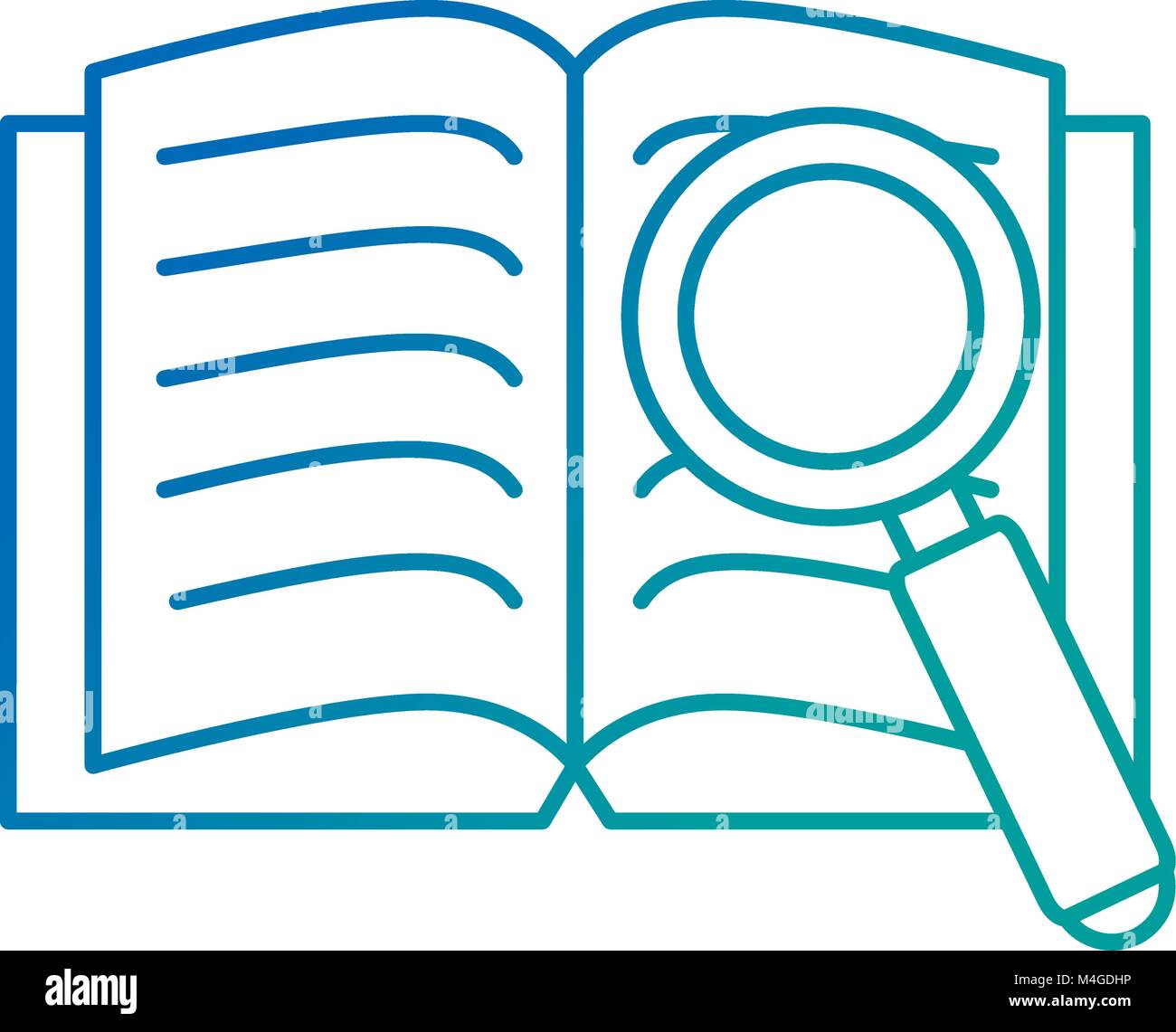 text book with magnifying glass Stock Vector Image & Art - Alamy