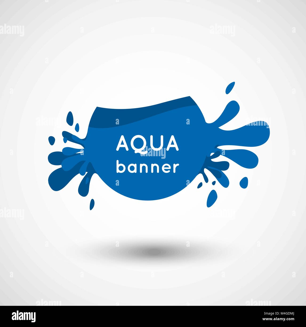 water banners with splatters and drops, graphic design element Stock ...