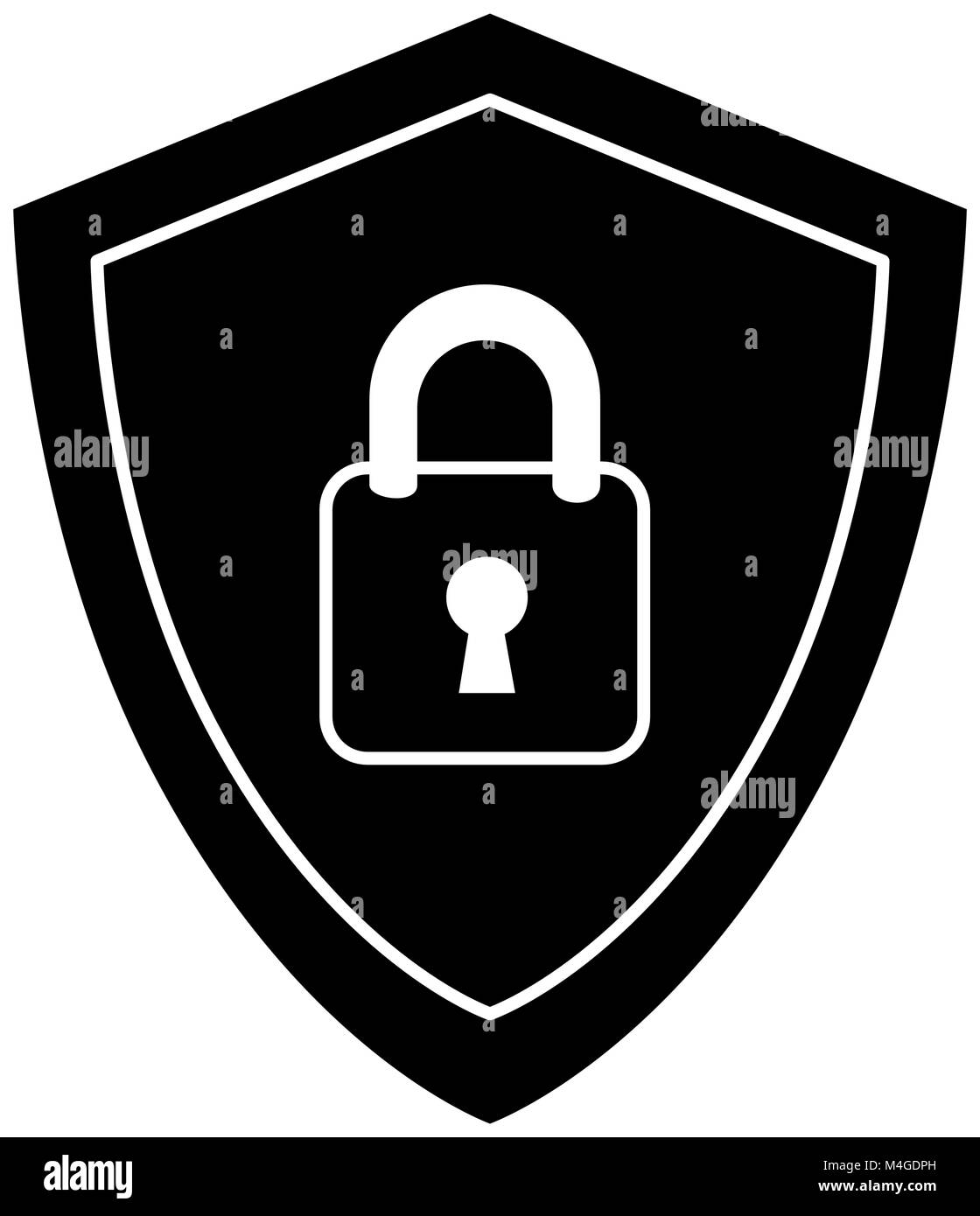 shield with padlock icon Stock Vector Image & Art - Alamy