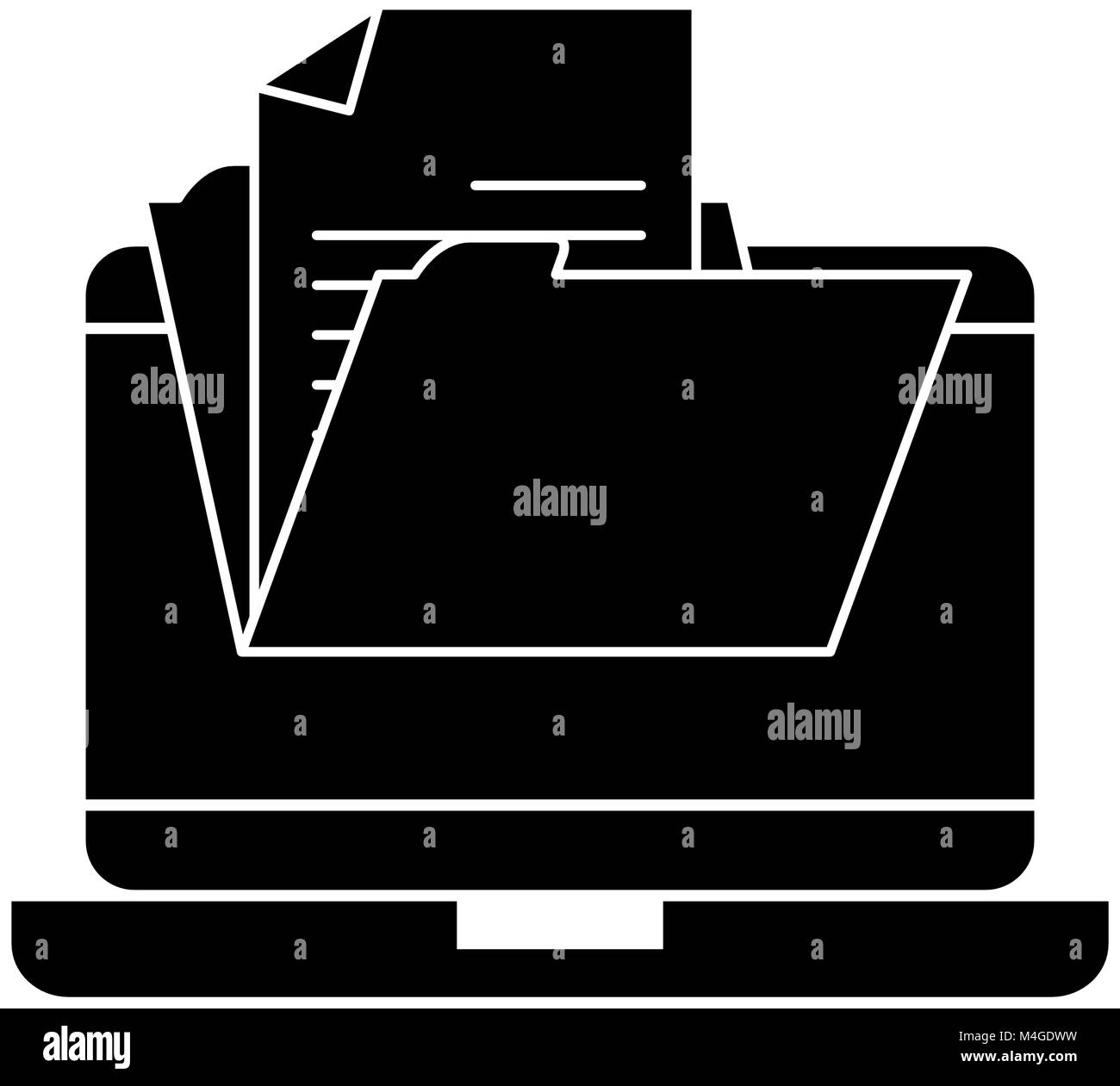 Computer desktop folder screen Black and White Stock Photos & Images ...