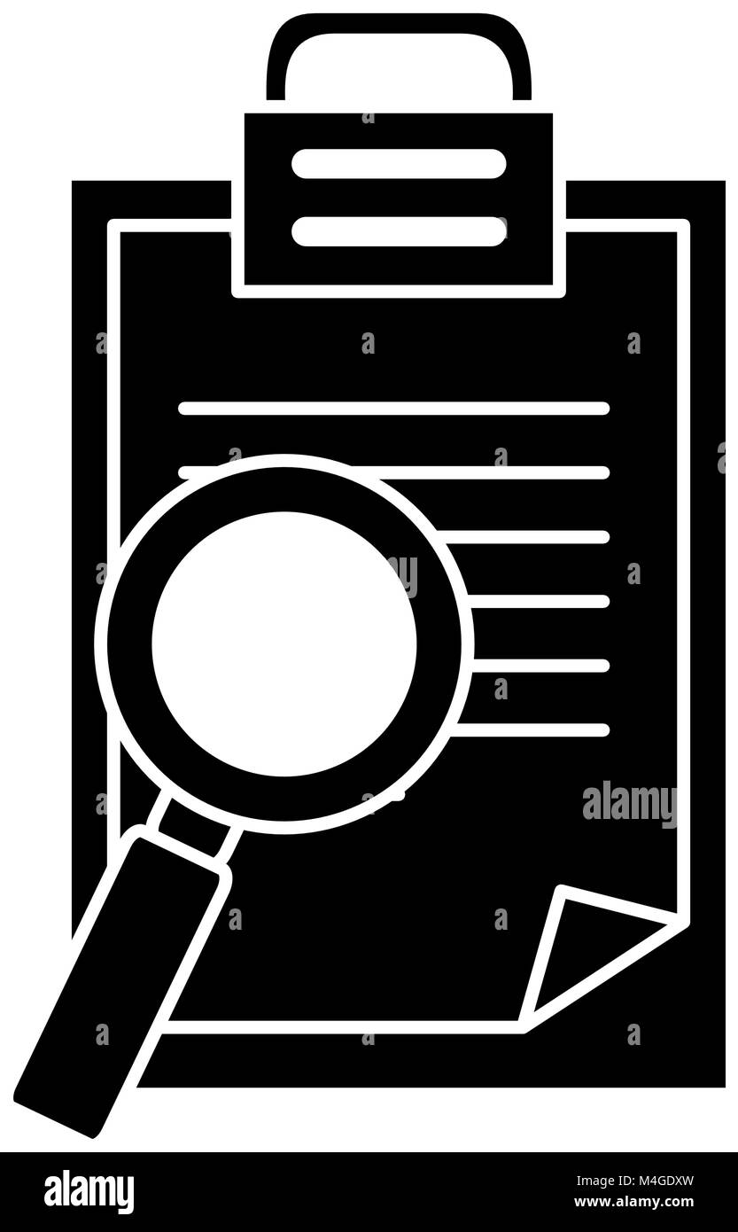 checklist document with magnifying glass Stock Vector Image & Art - Alamy