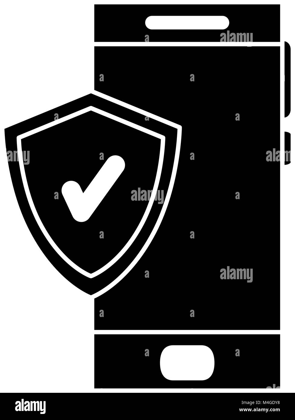 smartphone device with shield Stock Vector Image & Art - Alamy