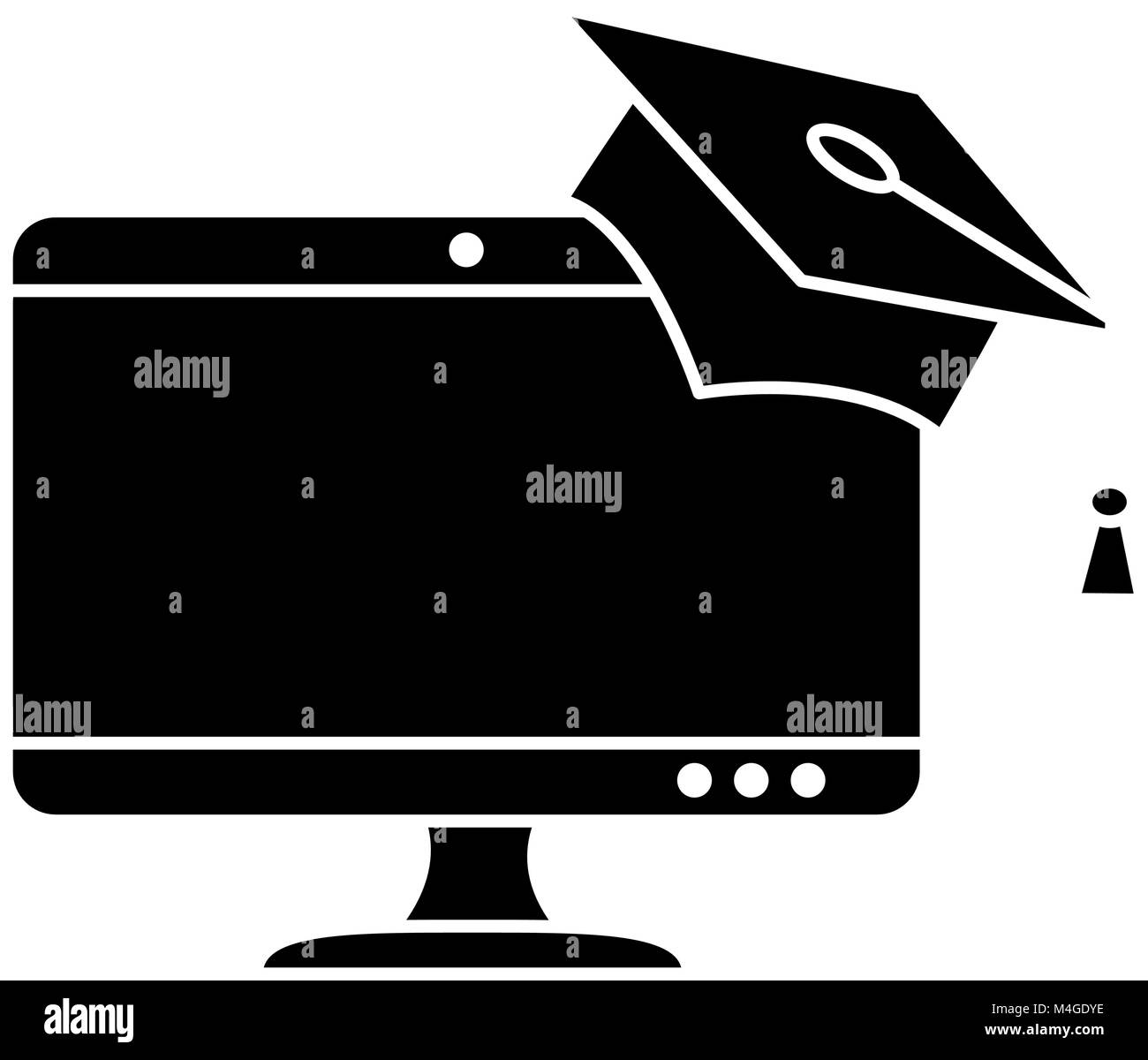 monitor computer with graduation hat Stock Vector Image & Art - Alamy