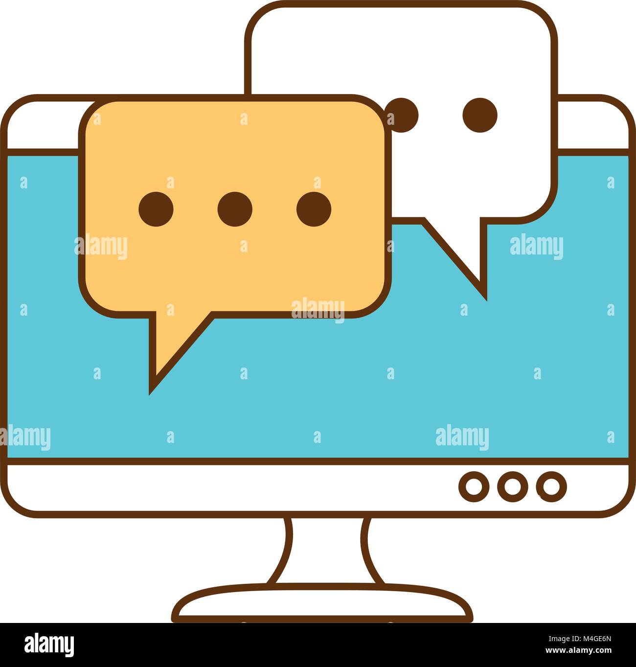 monitor computer with speech bubble Stock Vector Image & Art - Alamy