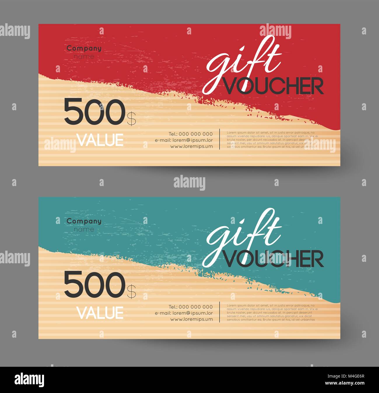 retro gift voucher template, grunge old effect Stock Vector Image & Art ...