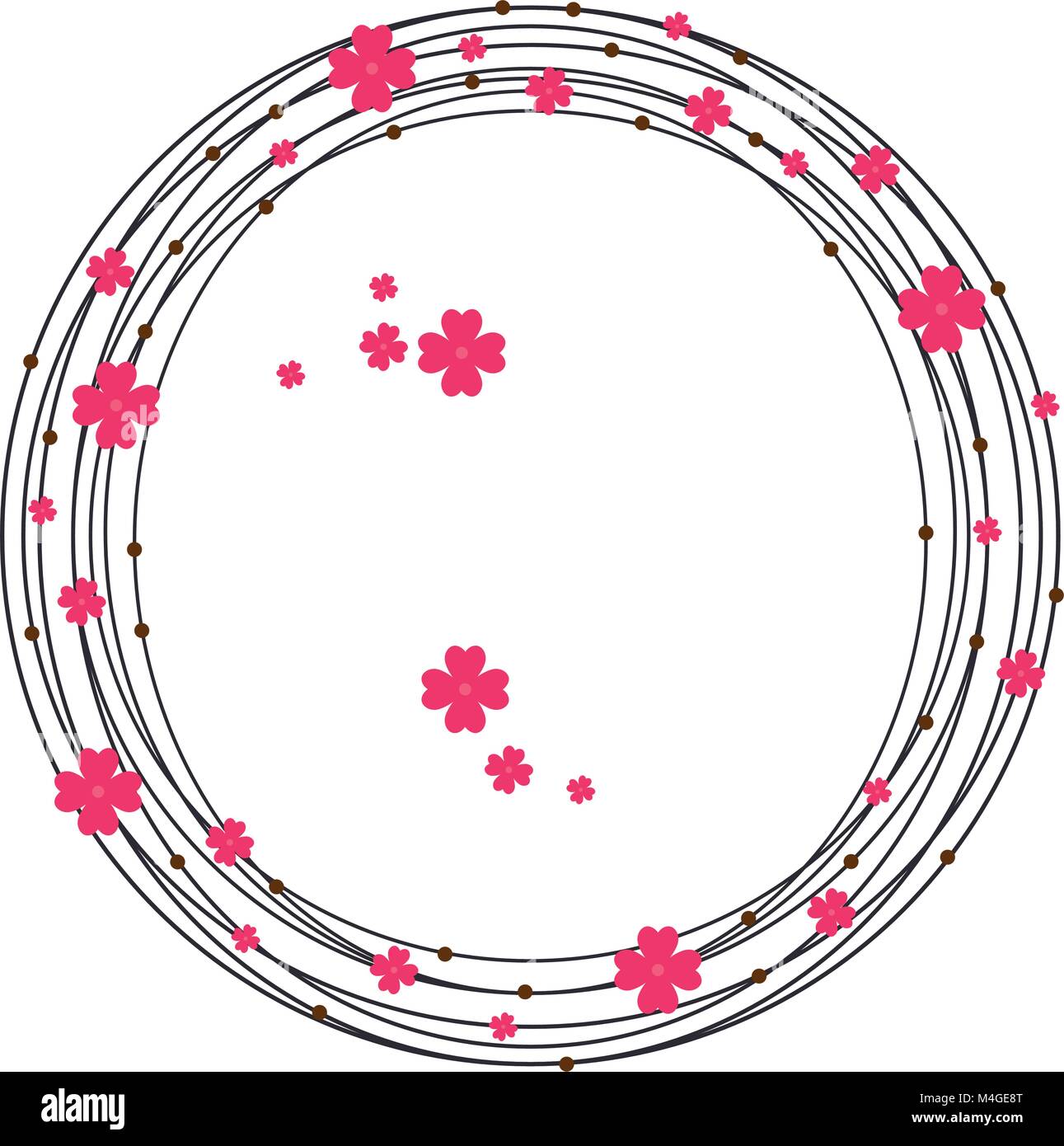 circular frame with flowers decoration Stock Vector Image & Art - Alamy