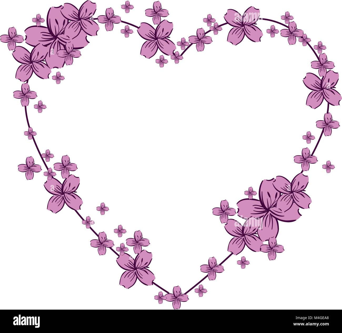 beautiful floral decorationwith shape heart Stock Vector Image & Art ...