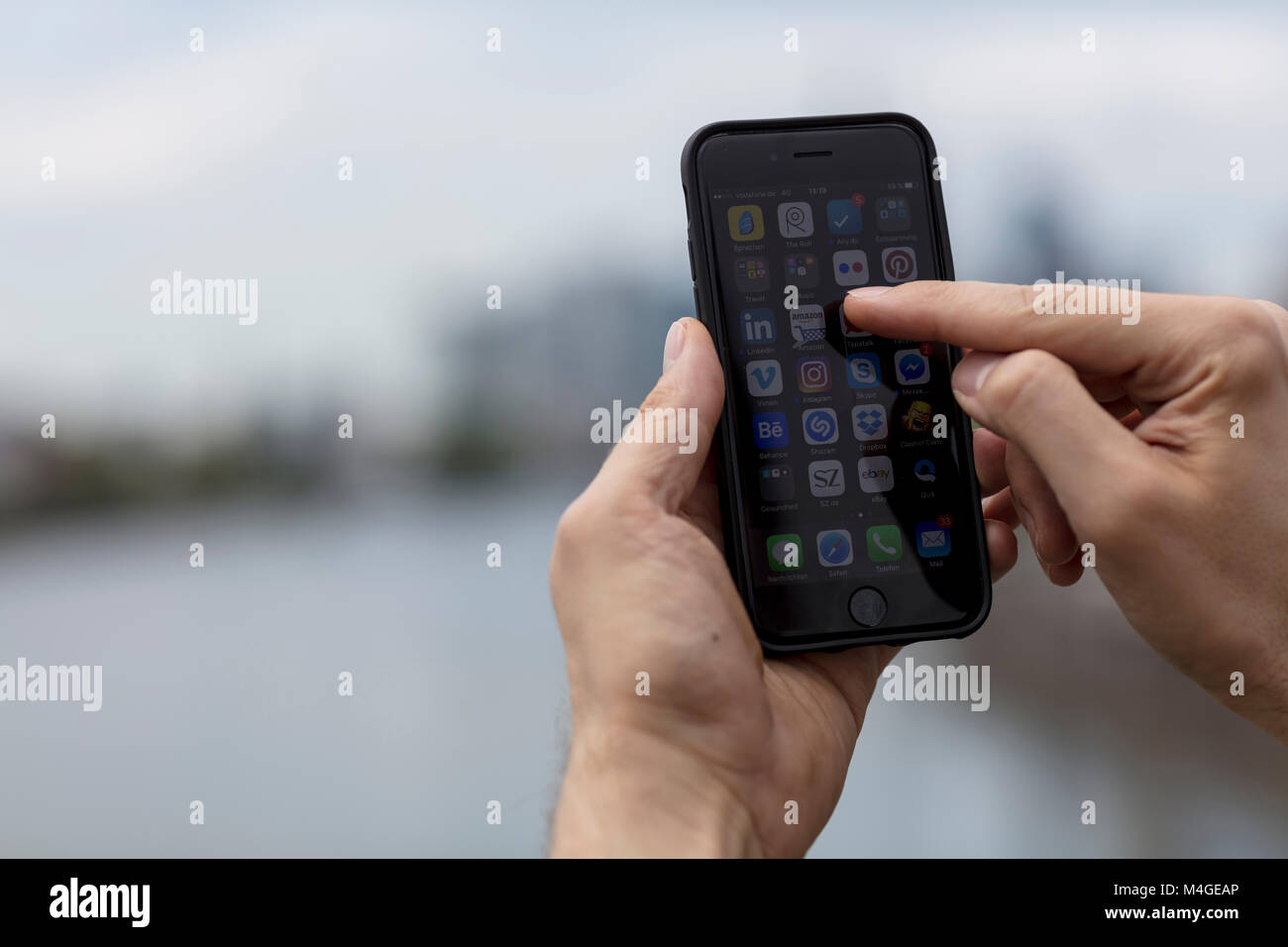 Hand mock up digital touch hi-res stock photography and images - Alamy