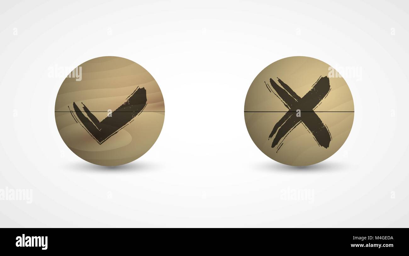 wooden right, wrong sign symbol set Stock Vector Image & Art - Alamy