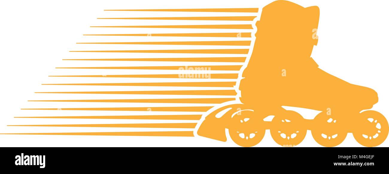 Silhouette of roller skate - speed rollerblade symbol on white Stock ...