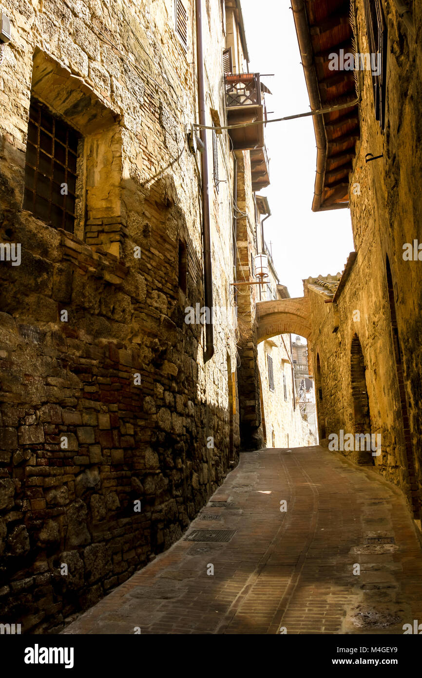 Narrow street in small italian town Fiesole, Italy Stock Photo - Alamy