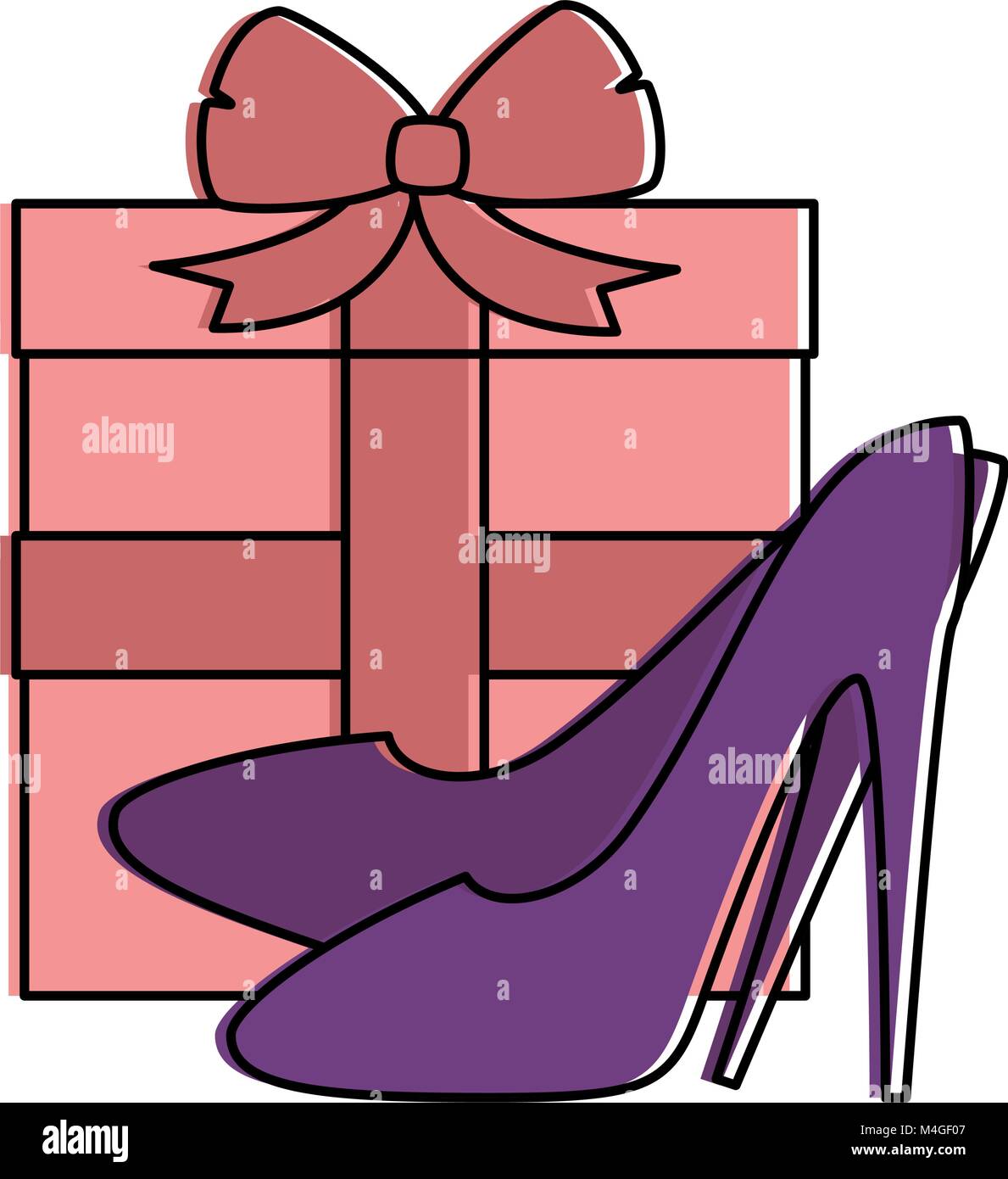 gift box present with high heel shoes Stock Vector Image & Art - Alamy