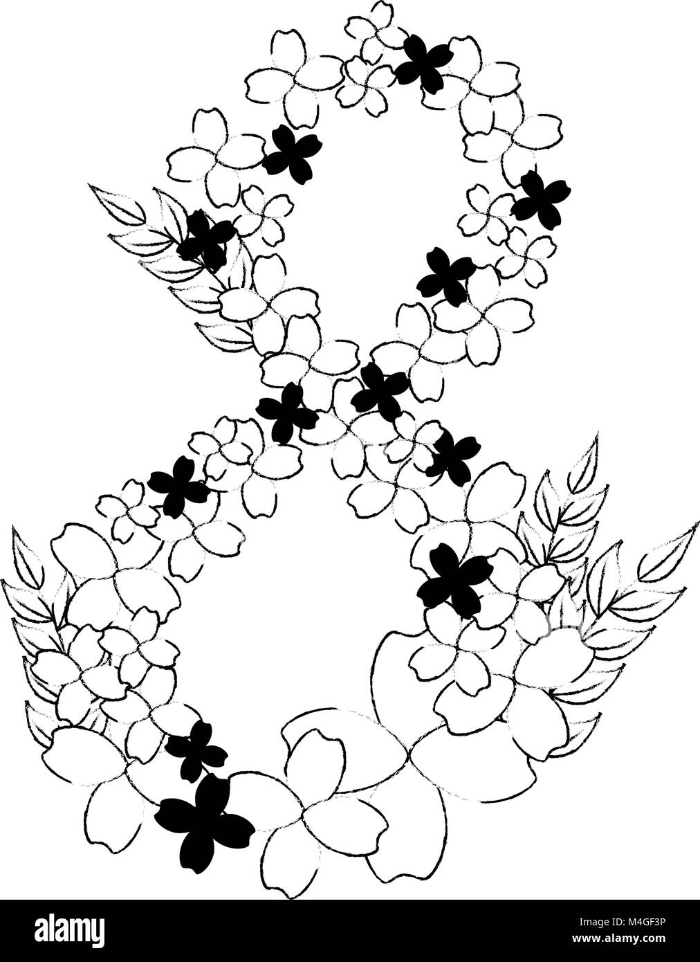 floral decoration in the shape of eight Stock Vector Image & Art - Alamy