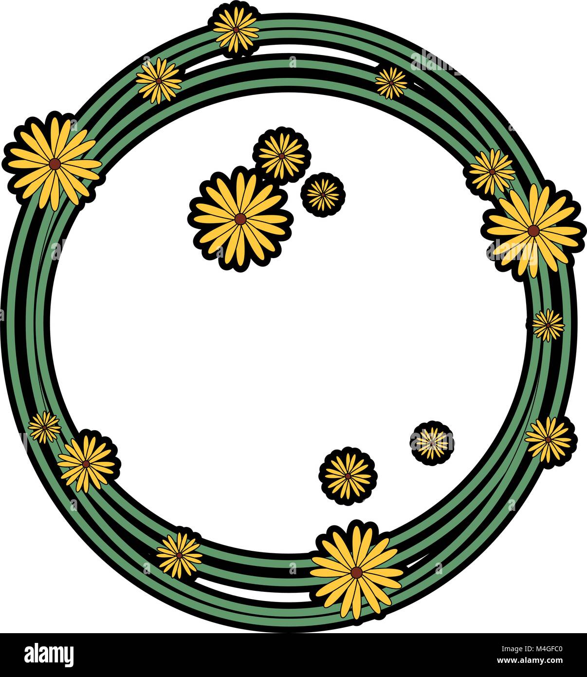 circular frame with flowers decoration Stock Vector Image & Art - Alamy