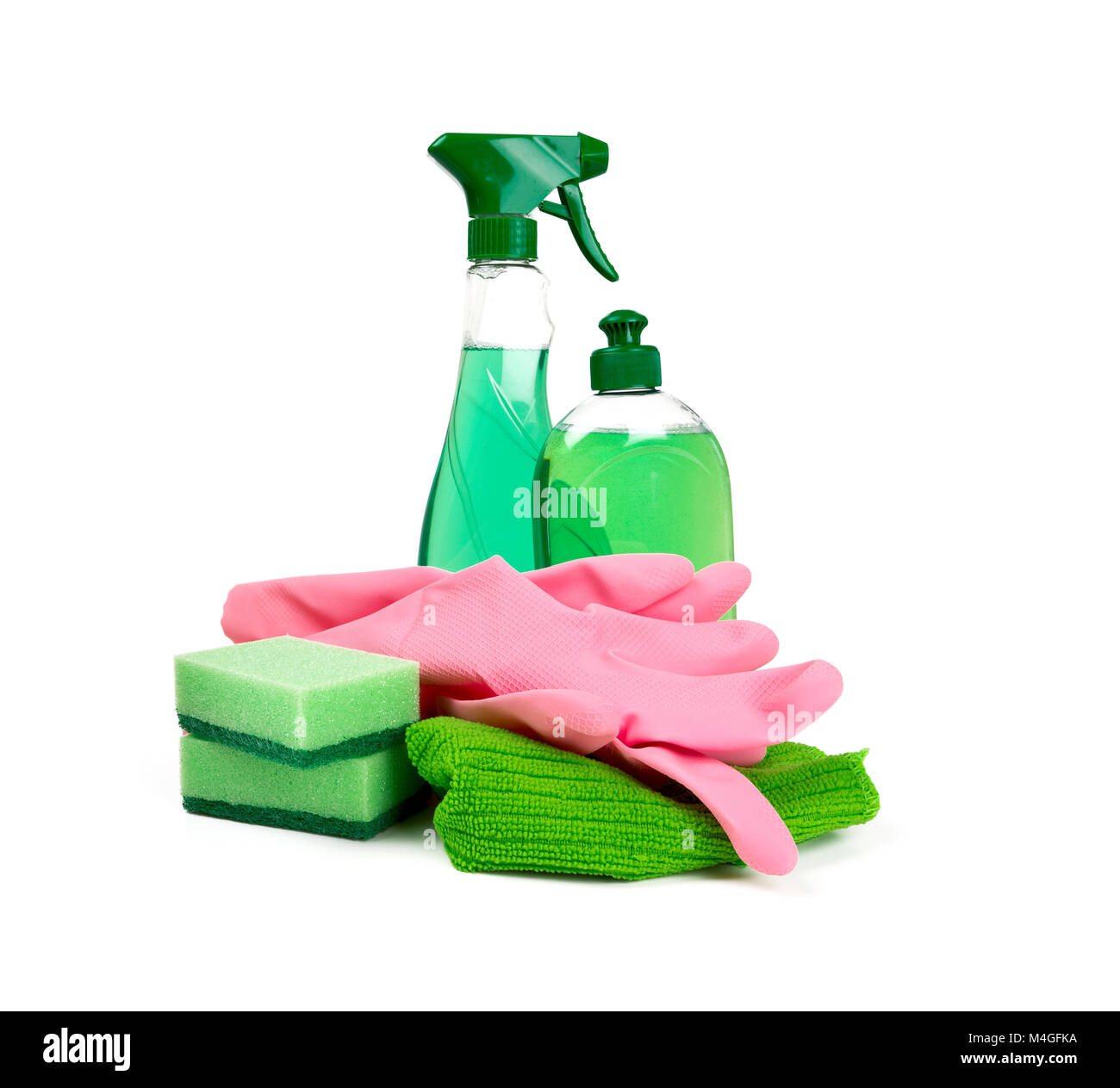 Container cleaning supplies gloves Cut Out Stock Images & Pictures - Alamy