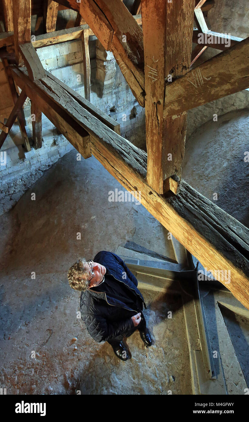 Restoration and recovering of the cathedrals medieval roof hi-res stock ...
