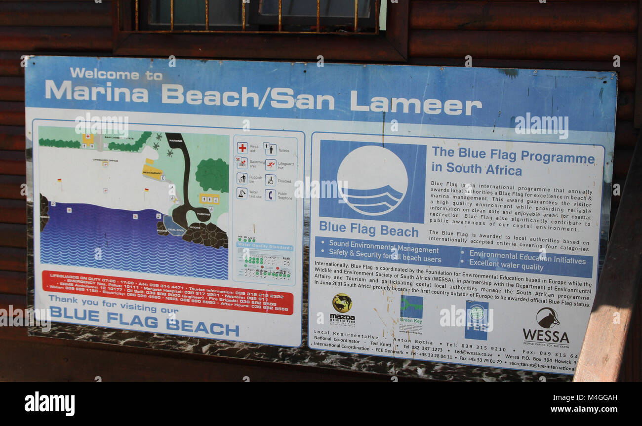 Blue flag beach information board hi-res stock photography and images ...