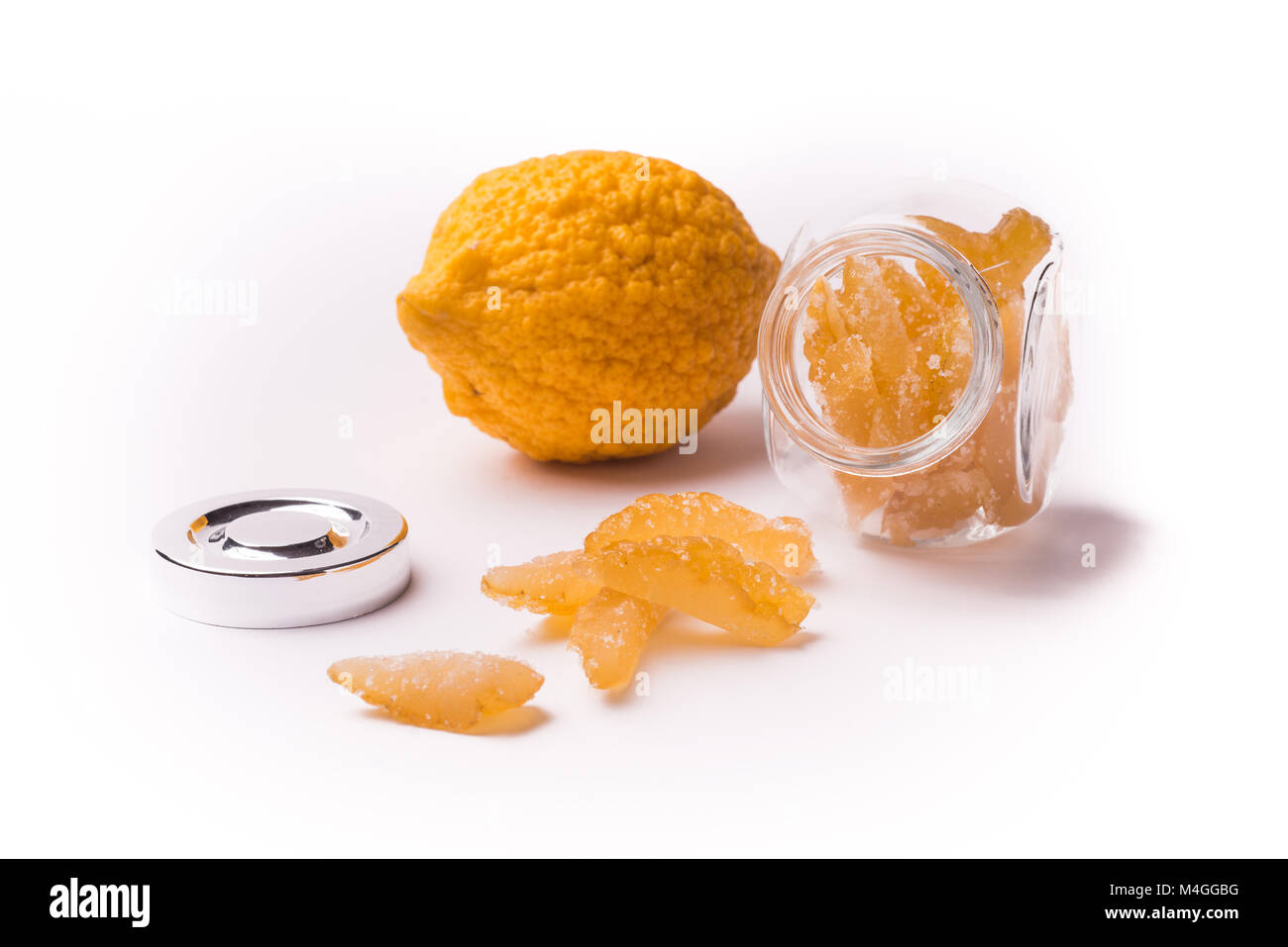 cedar citrus candied fruit on isolated white background Stock Photo - Alamy