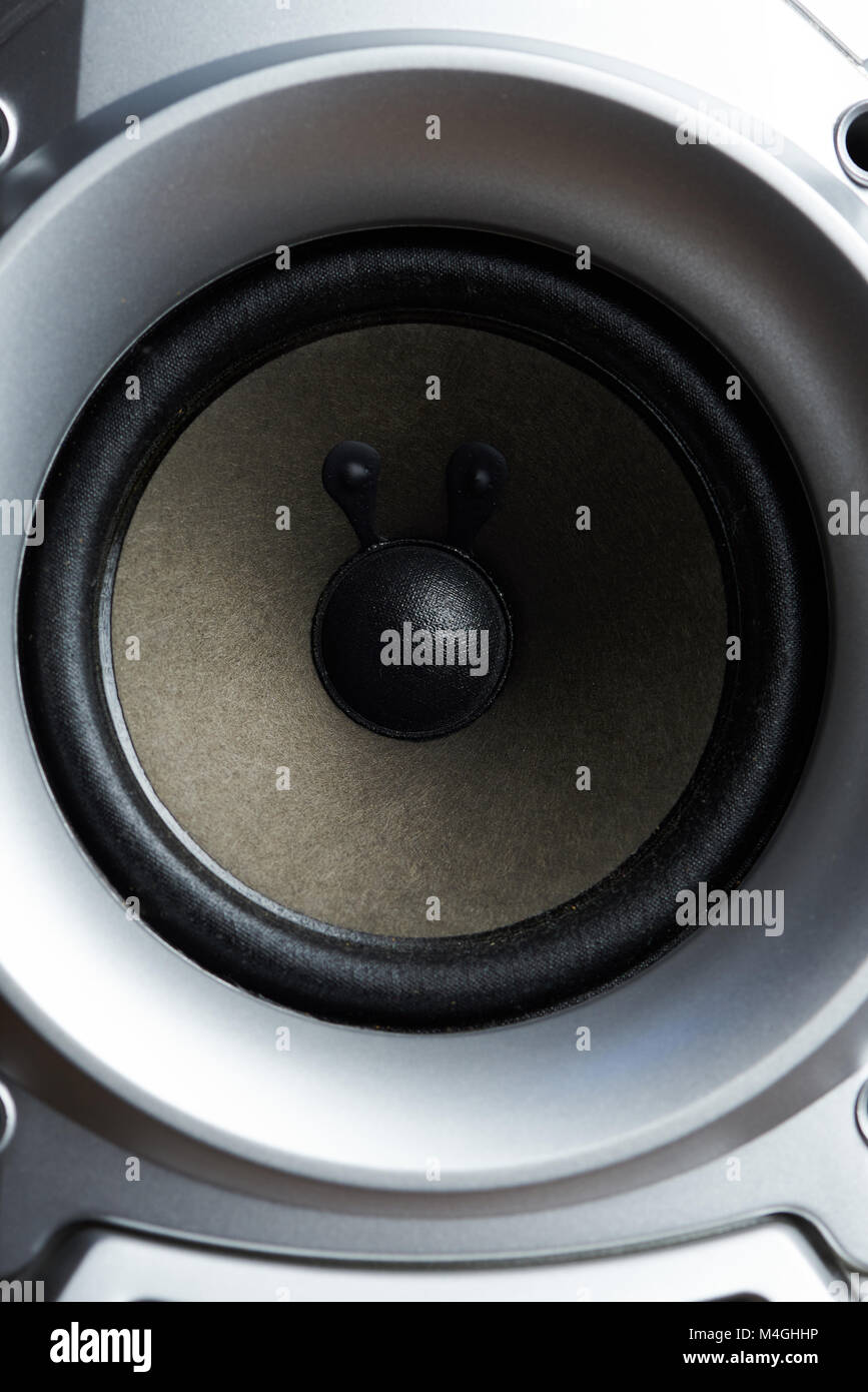 Audio subwoofer system theme. Modern sound woofer technology Stock ...